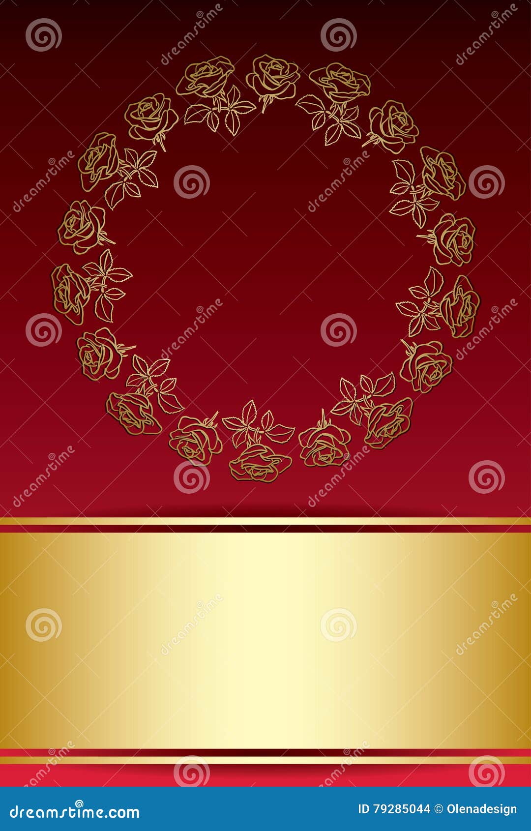 Red and Gold Background with Vector Roses Frame Stock Vector ...