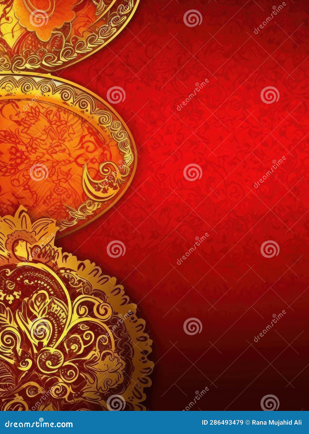 A Red and Gold Background with a Pattern of Stars and Lines, Generative ...