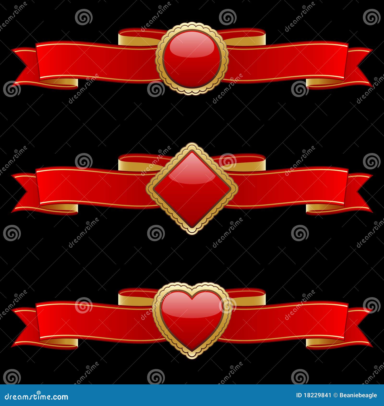 Red and Gold Banner Elements Stock Vector - Illustration of clothing ...