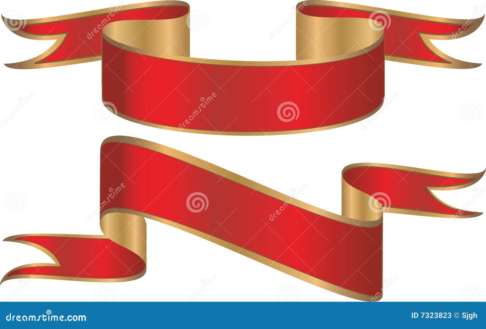 Red And Gold Banners Or Ribbons Stock Photos - Image: 7323823