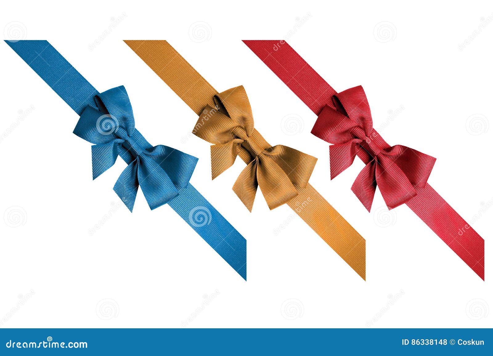 Red, gold, blue ribbons stock photo. Image of favor, tied - 86338148
