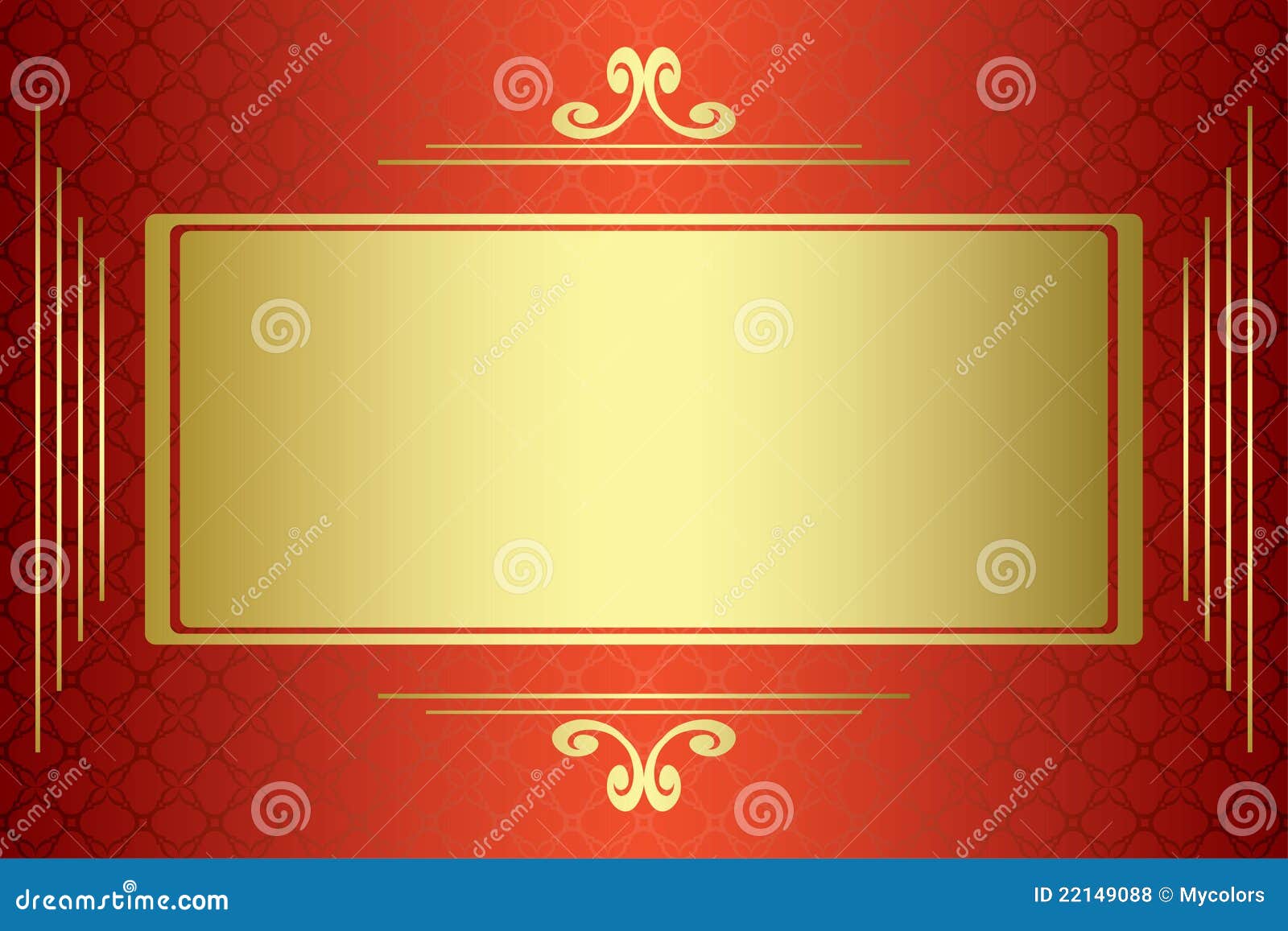 Red and Gold Card with Gold Frame - Vector Stock Vector - Illustration ...