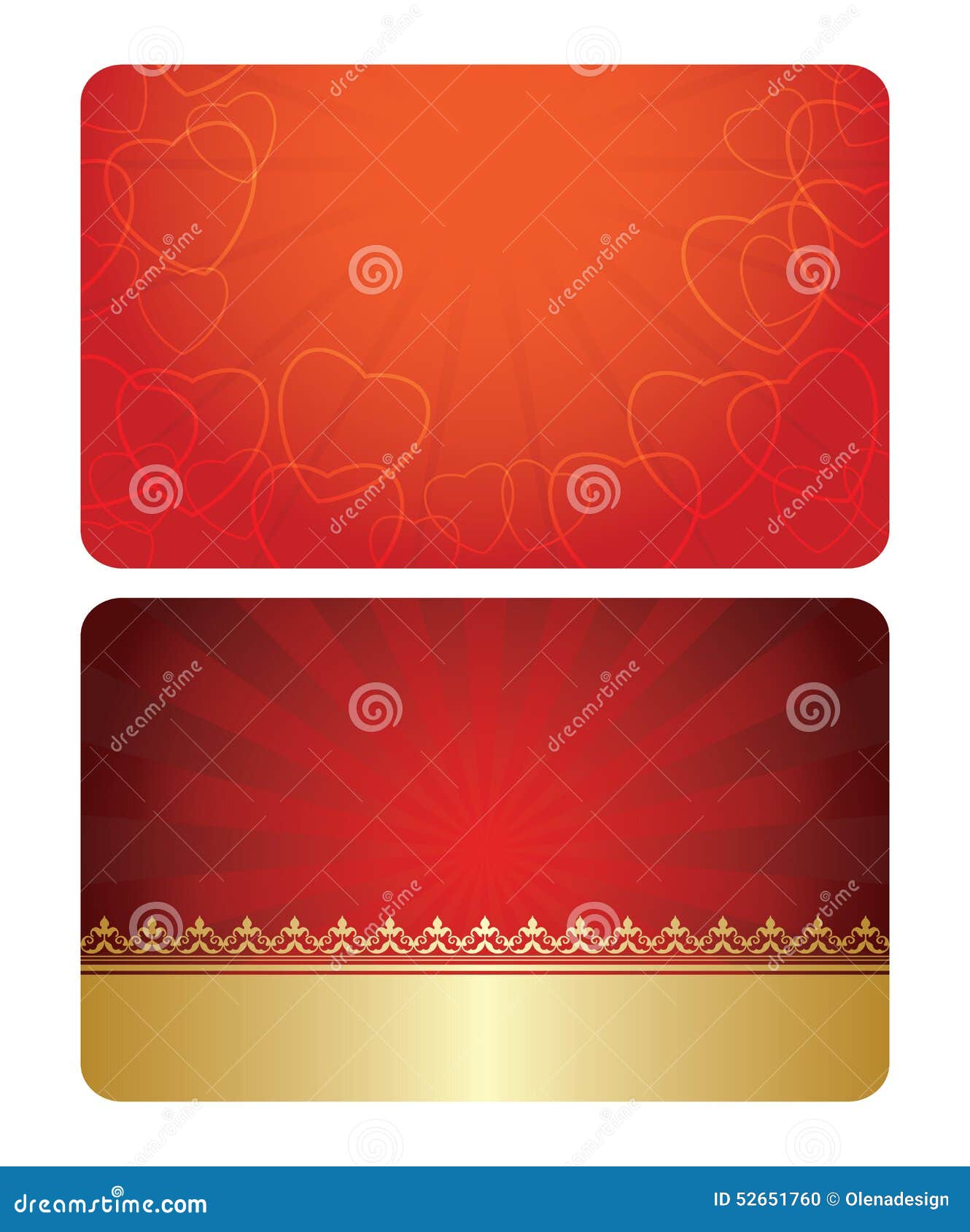 Red and Gold Vector Cards with Decorations - Templates Stock Vector ...