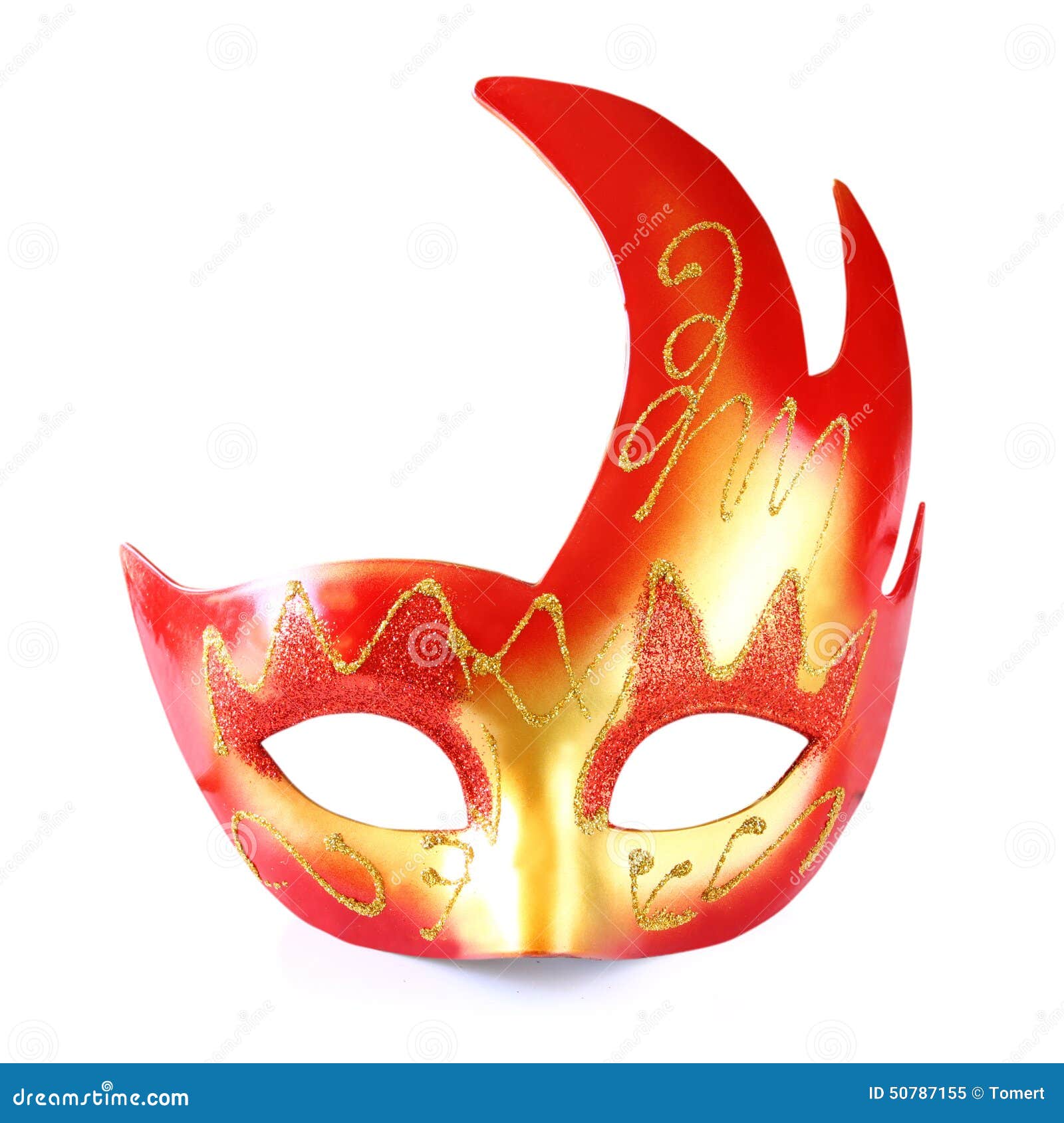 Red and Gold Carnival Mask Isolated on White Stock Image - Image of ...