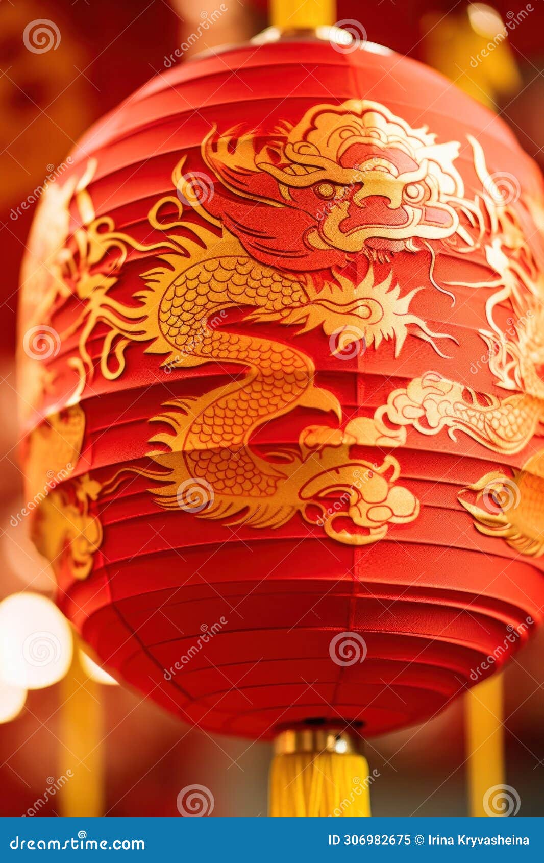 A Red and Gold Chinese New Year Decoration Stock Image - Image of ...