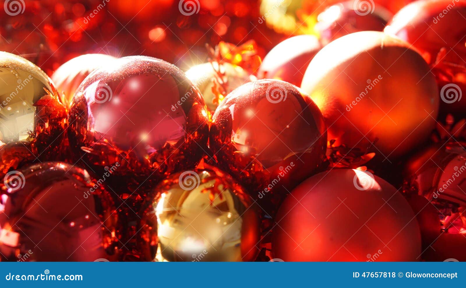 Red and Gold Christmas Ornaments Background Stock Photo - Image of ...