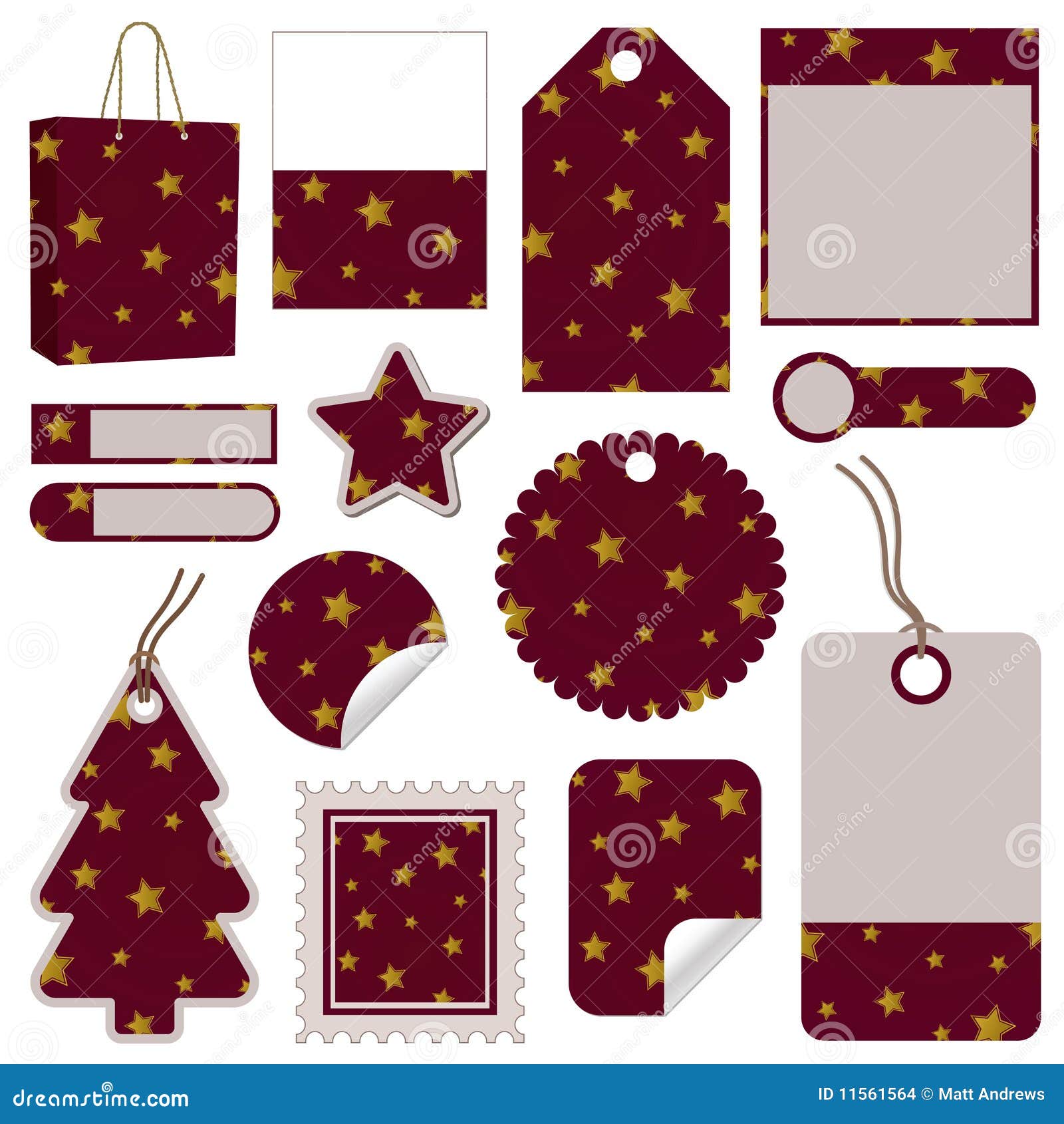 Red and Gold Christmas Tags Stock Vector - Illustration of xmas ...