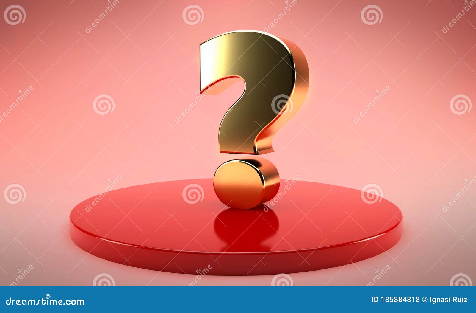 Red and Gold 3d Rendering Podium in Abstract Pink Background with ...