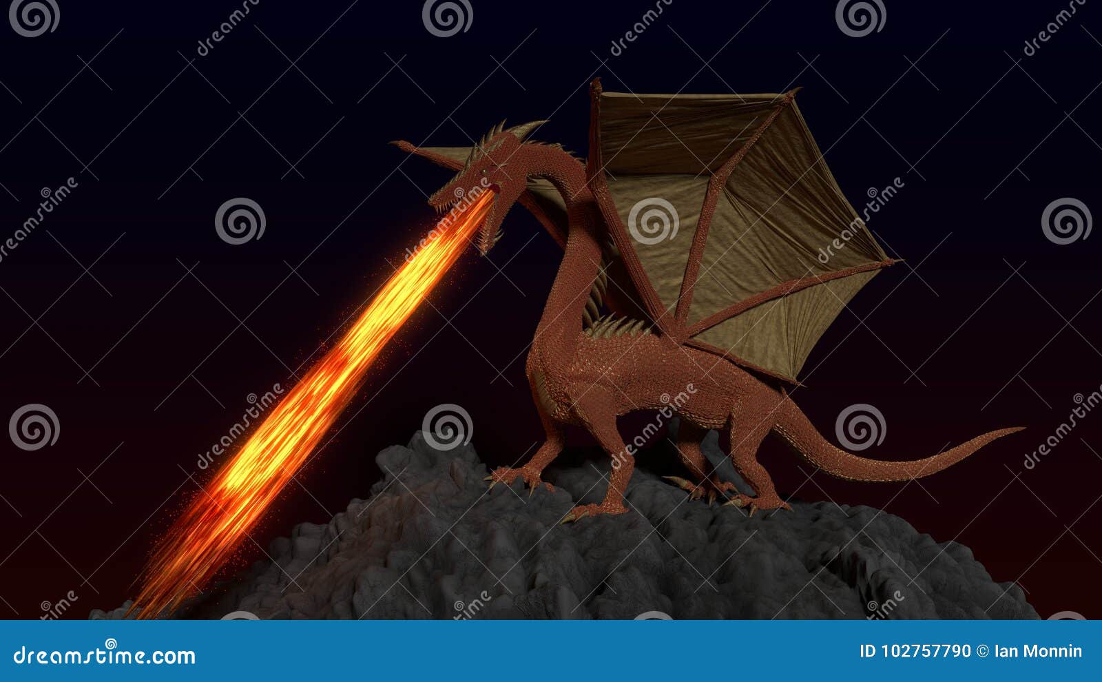 Red Gold Dragon stock illustration. Illustration of gold - 102757790