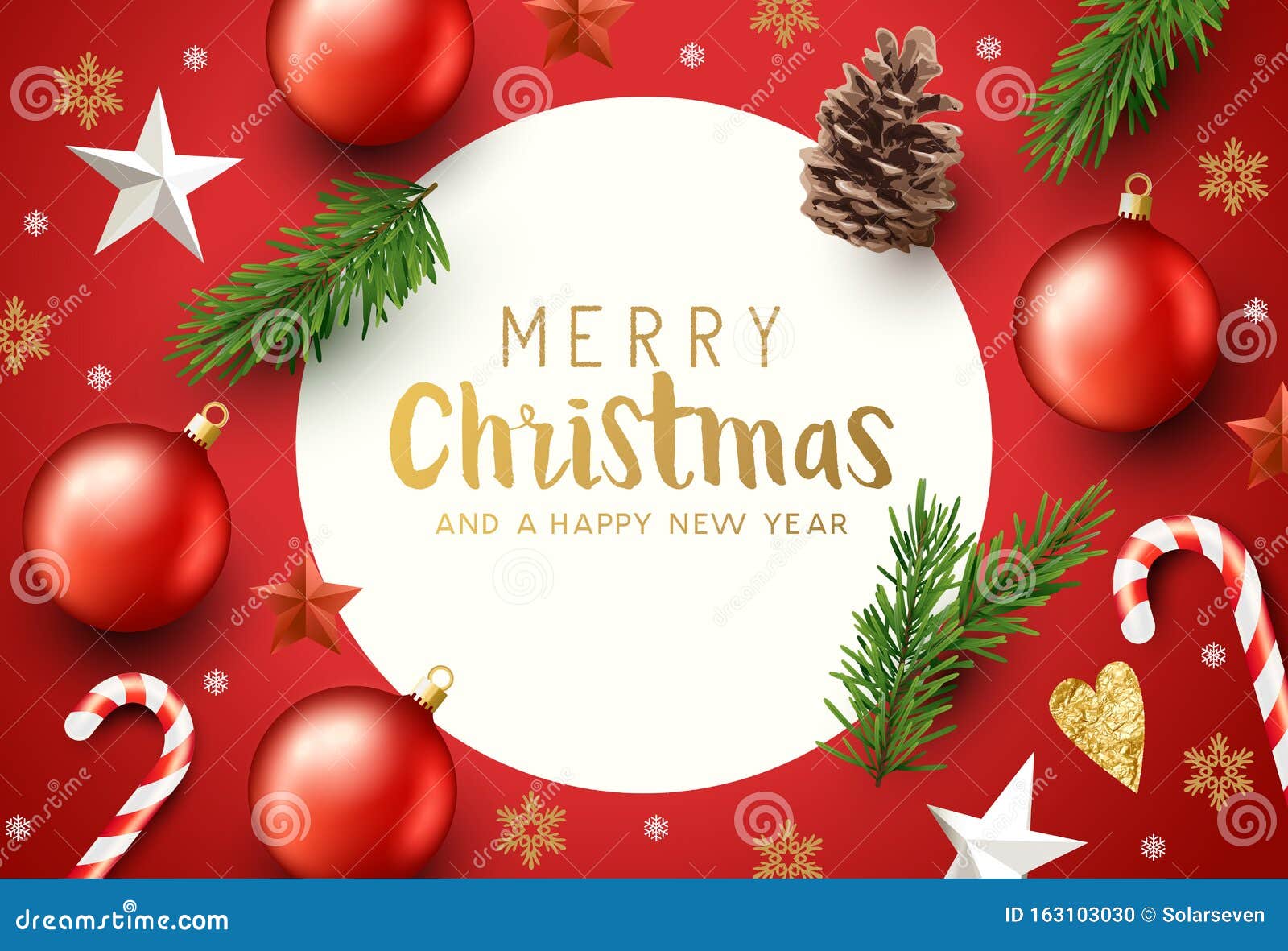 Red and Gold Festive Christmas Layout Design Stock Vector ...