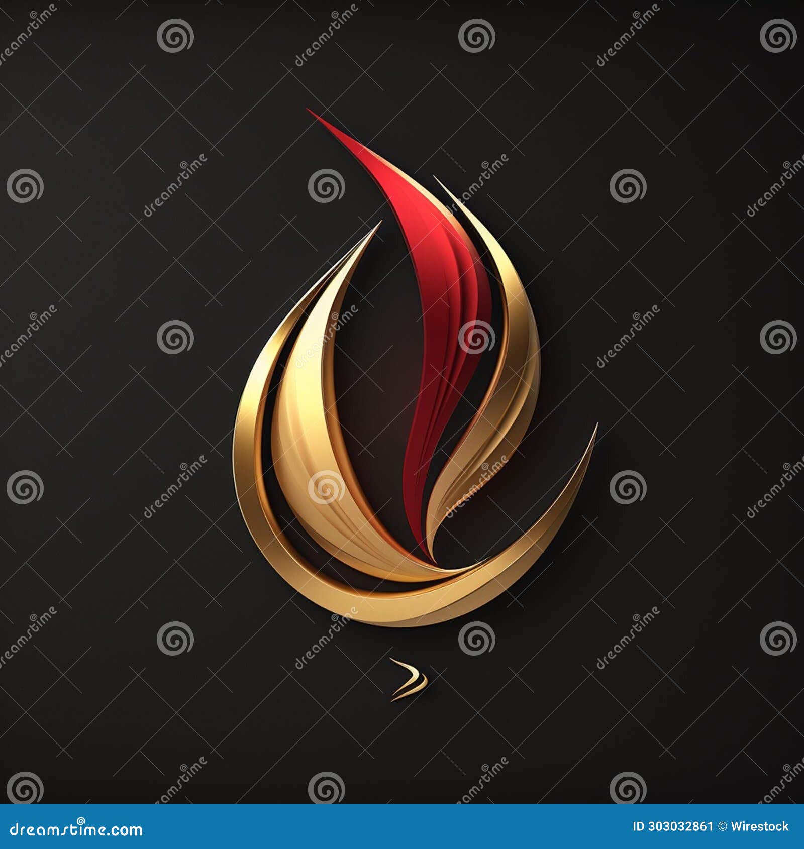 Red and Gold Flame Symbol Logo, AI-generated. Stock Illustration ...
