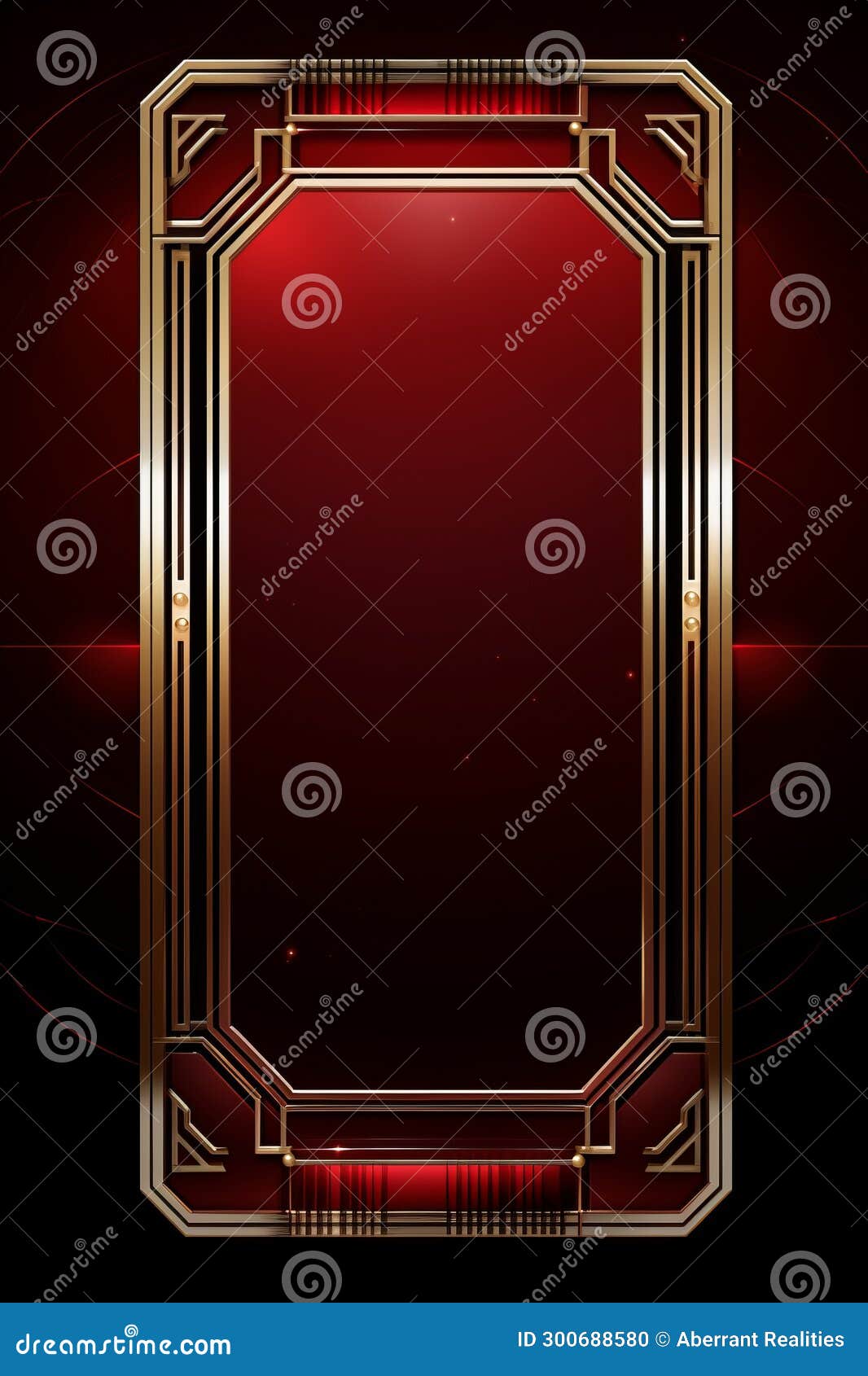 A Red and Gold Frame on a Black Background Stock Photo - Image of ...