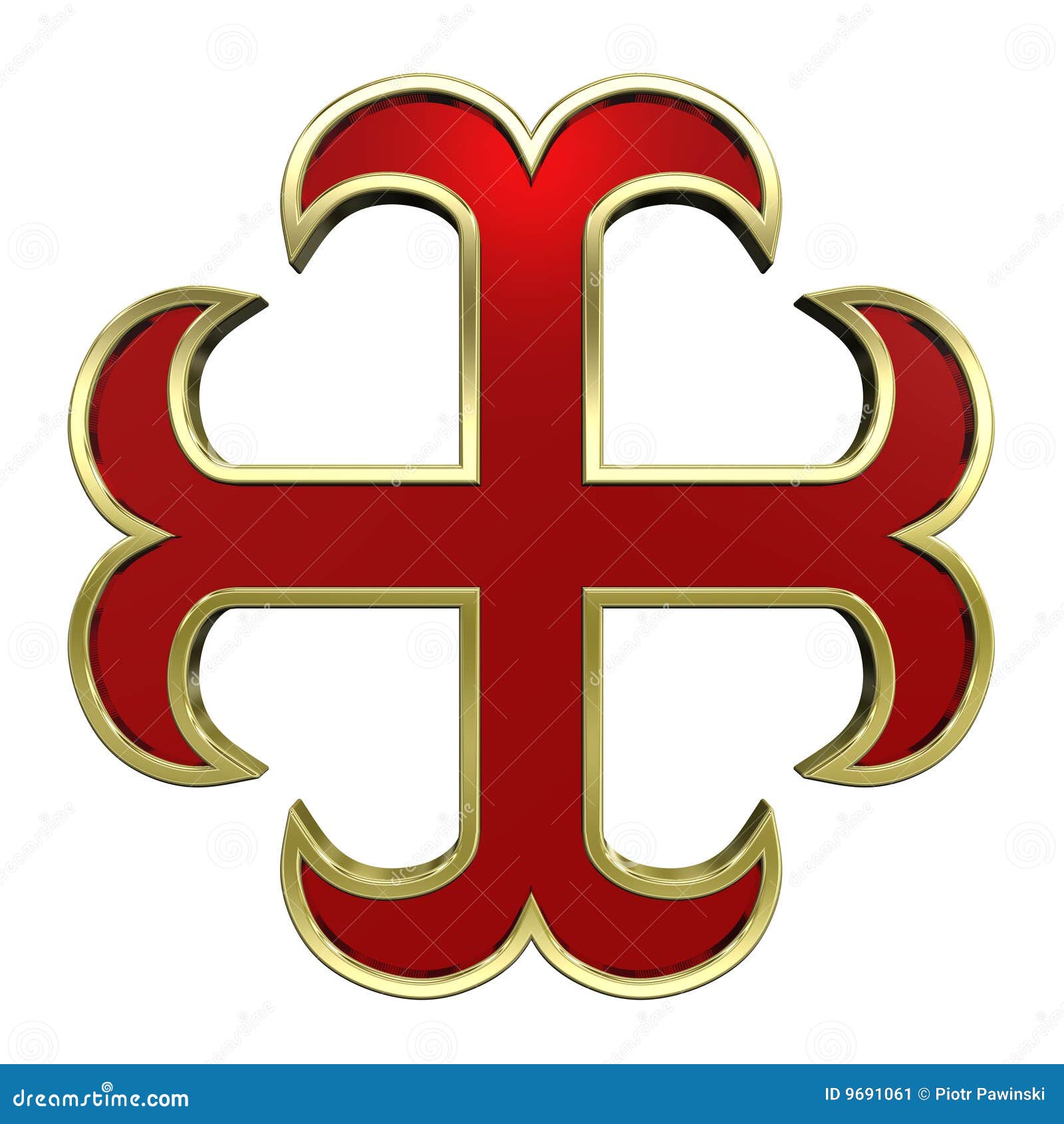 Red with Gold Frame Heraldic Cross Stock Illustration - Illustration of ...