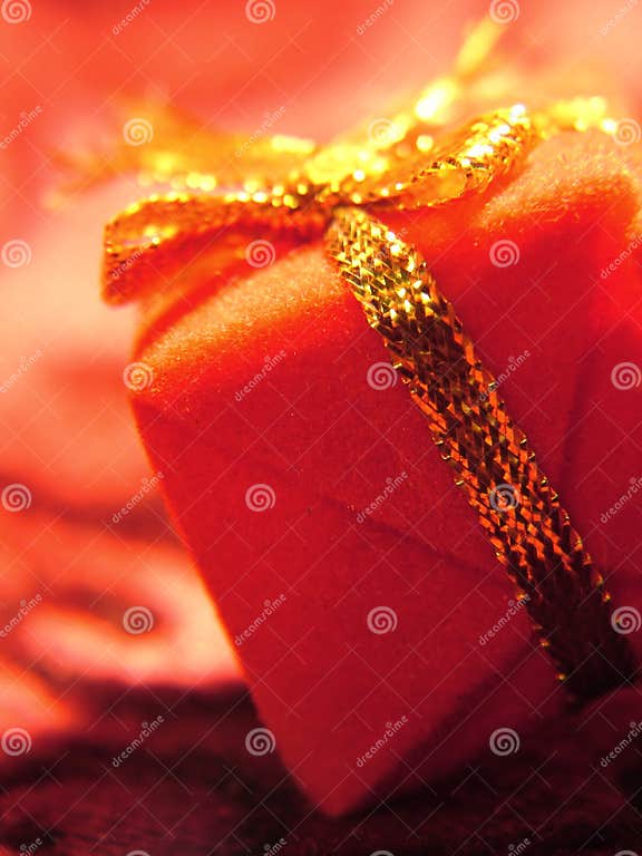Red and Gold Gift stock photo. Image of closeup, surprise - 362386