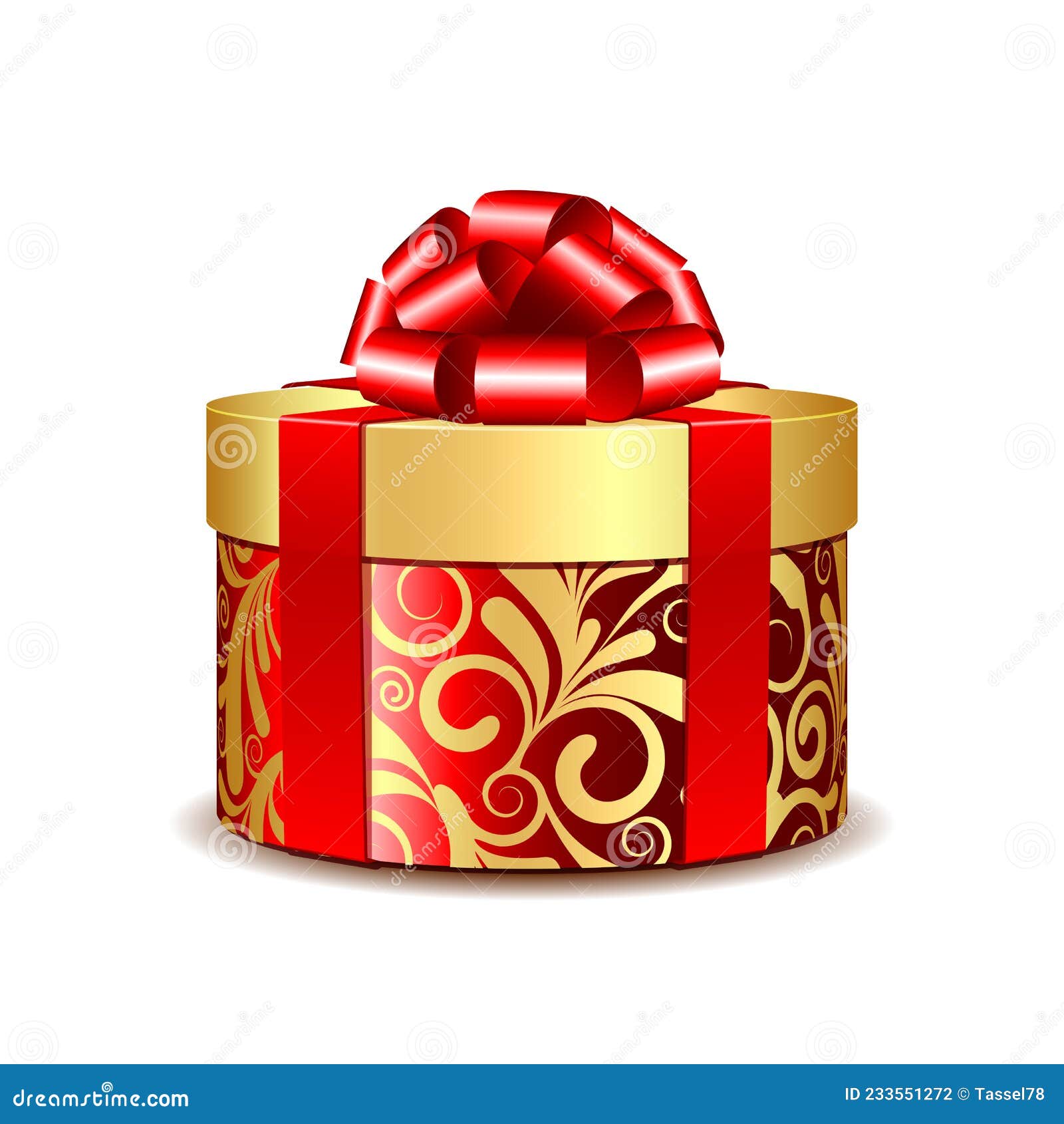 Red and Gold Gift Box. Vector Illustration Stock Vector - Illustration ...