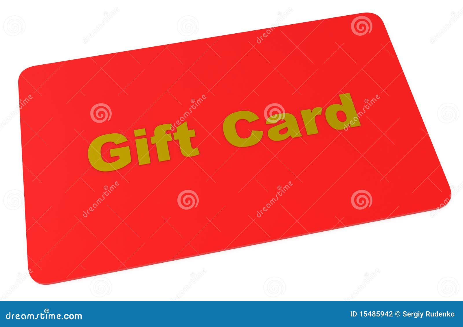Red Gold Gift Card Isolated on White Stock Illustration - Illustration ...