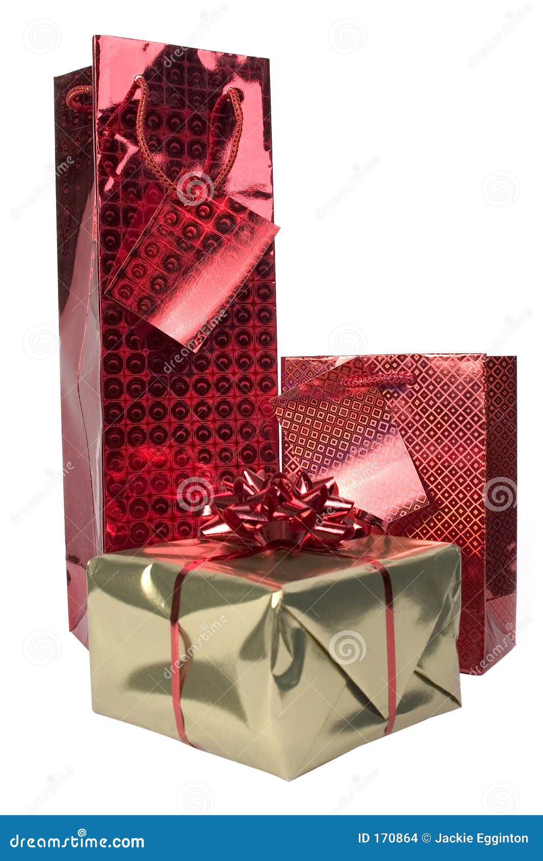 Red and gold gifts stock photo. Image of holographic, gold - 170864