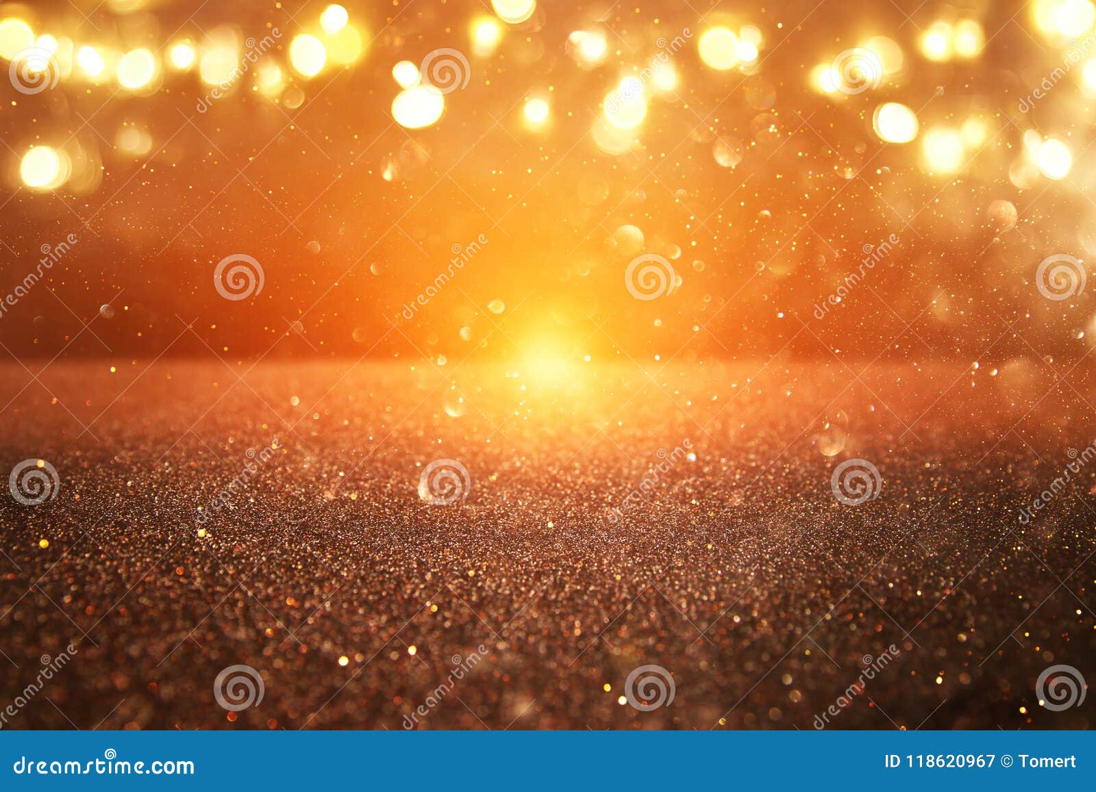 Red and Gold Glitter Vintage Lights Background. Defocused. Stock Image ...