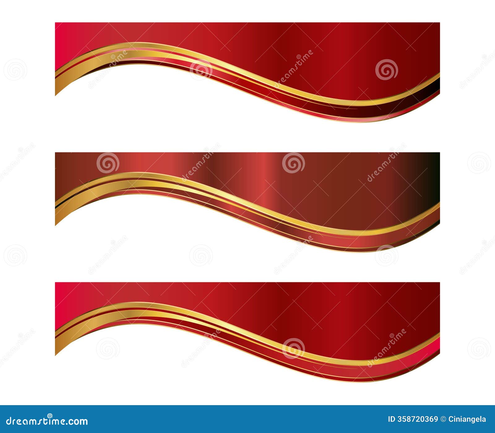 Red Gold Letterhead Header Divider Template Set Stock Vector ...