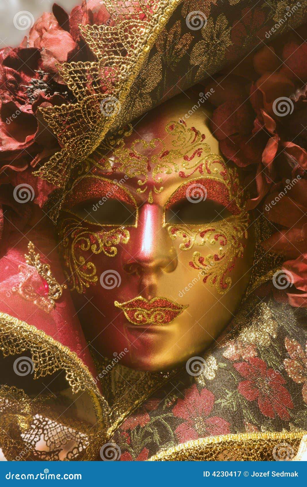 Red gold mask from venice stock image. Image of venice - 4230417