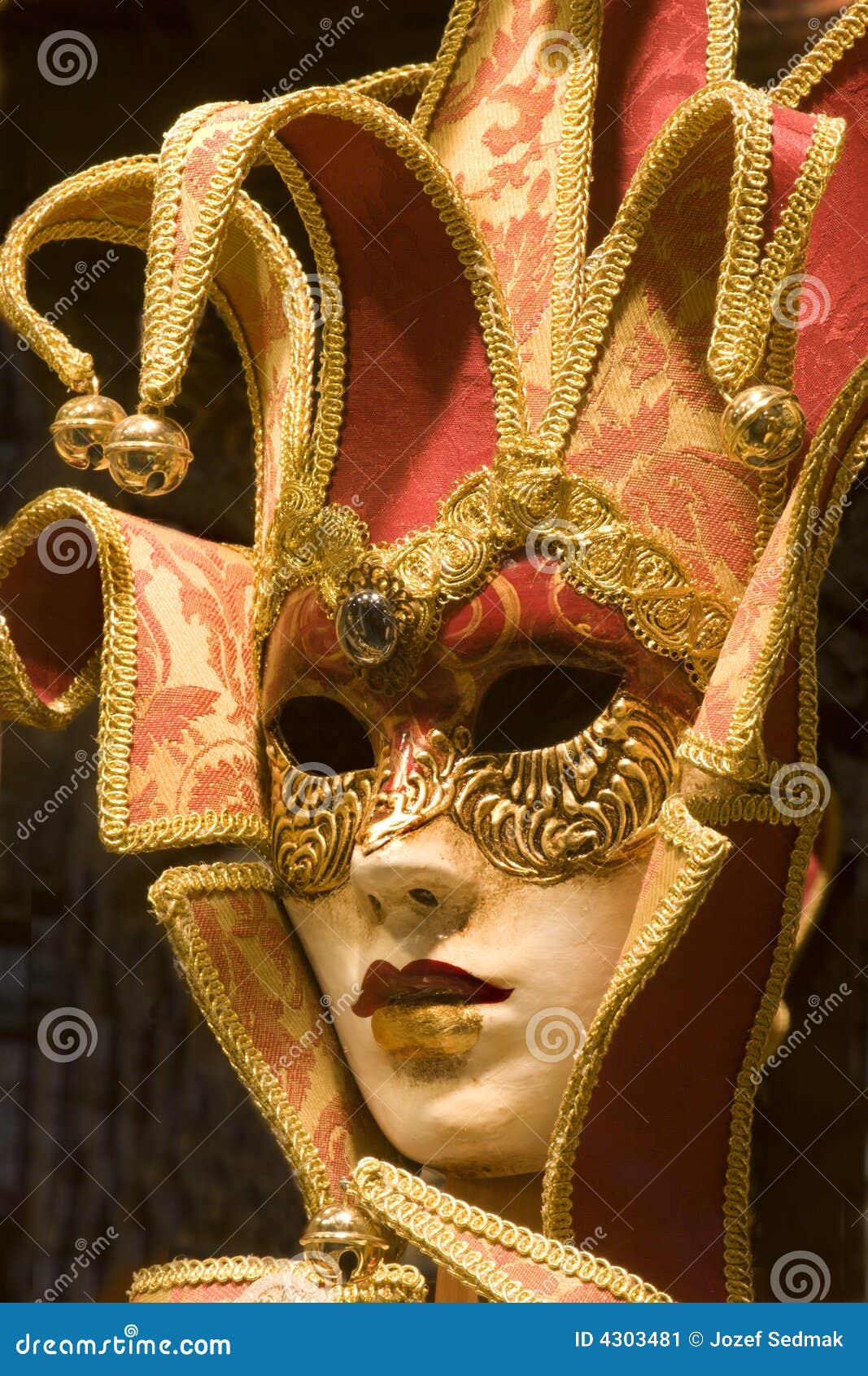 Red gold mask from venice stock image. Image of yellow - 4303481