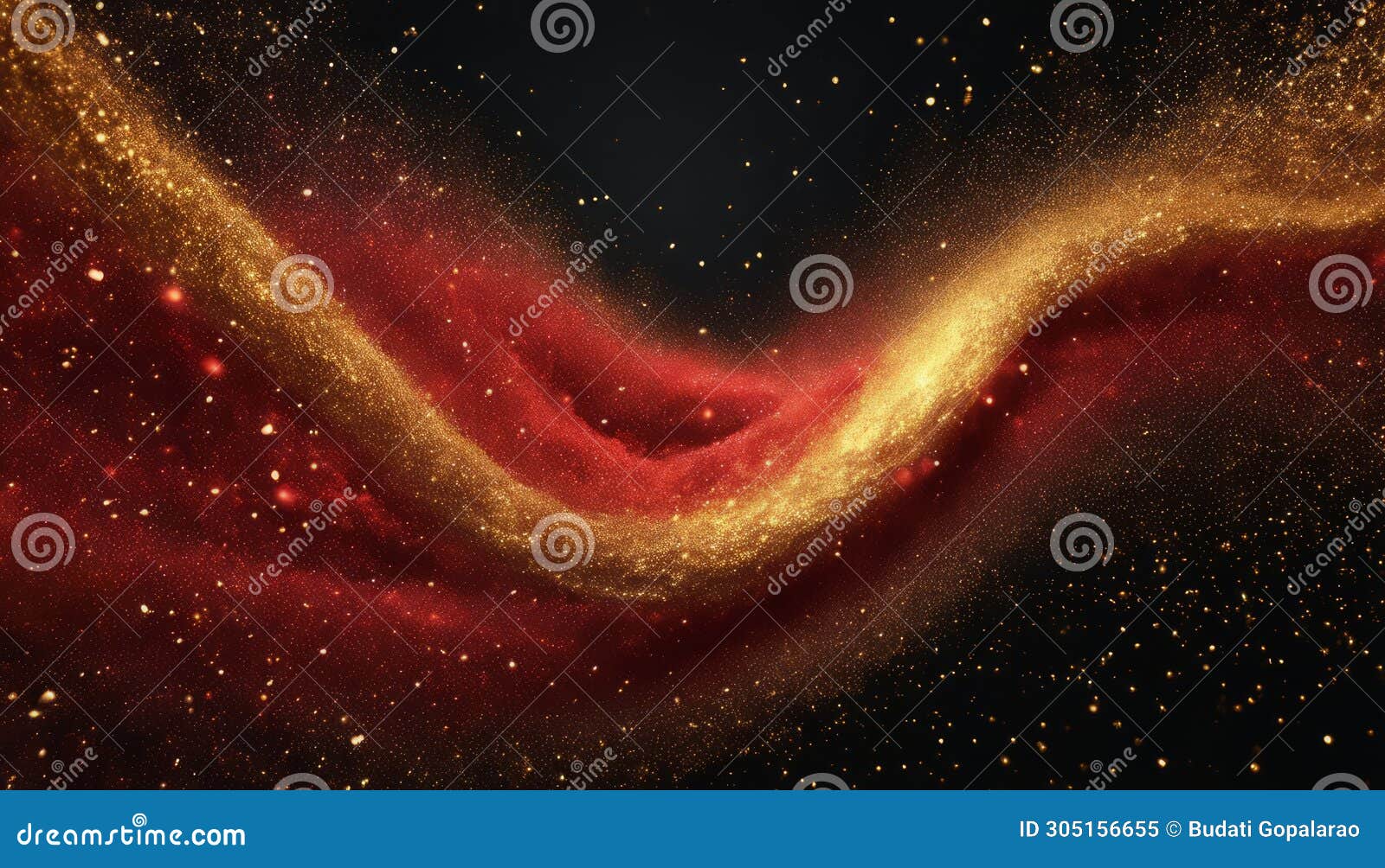 A Red and Gold Nebula in Space Stock Illustration - Illustration of ...
