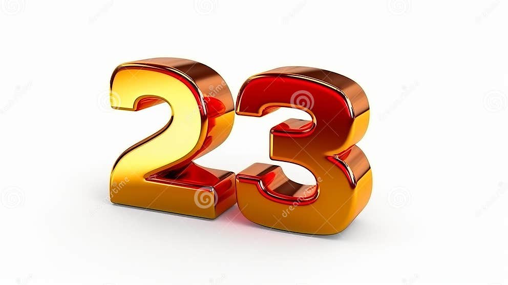 A Red and Gold Number Three on a White Background. Generative Ai Stock ...