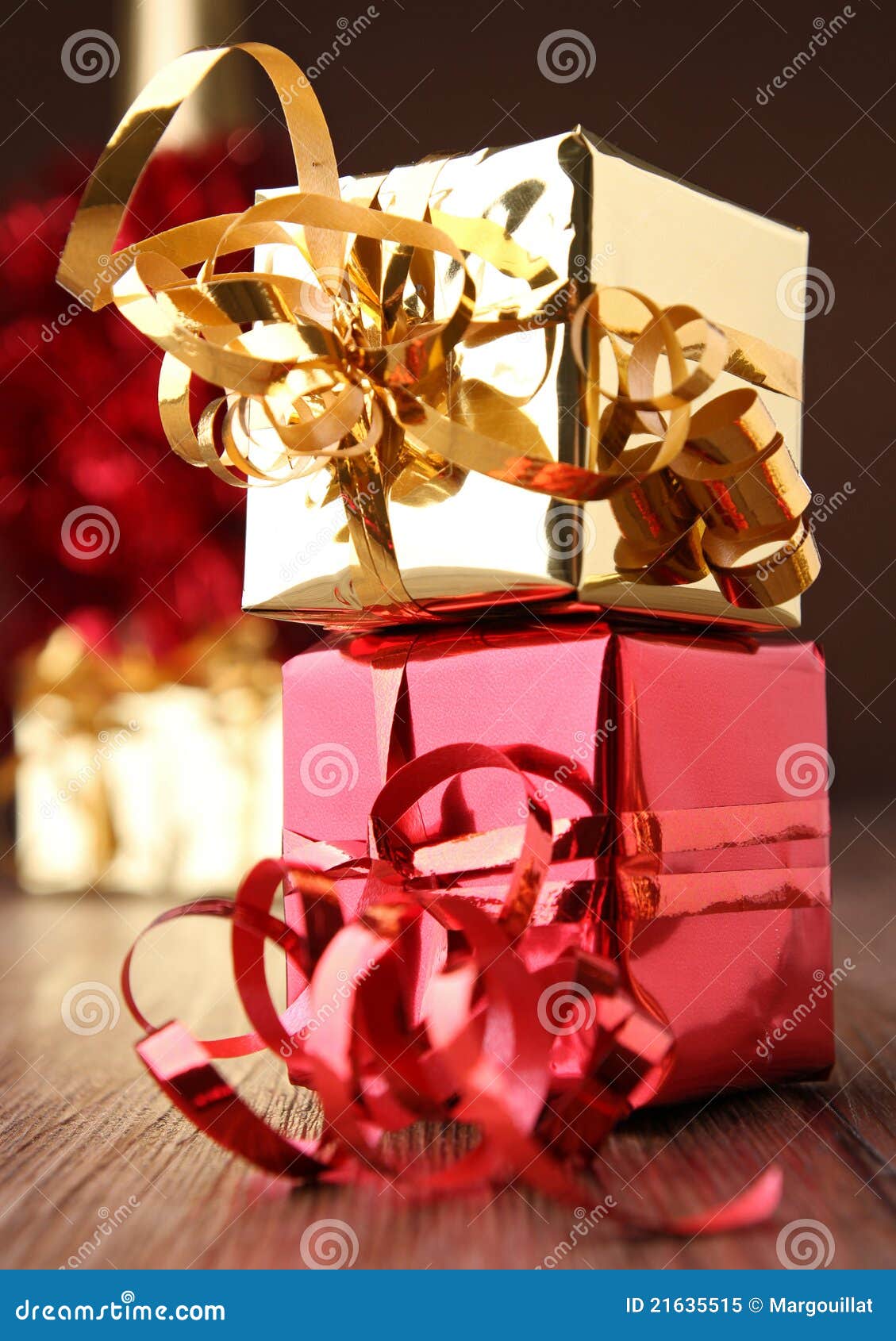 Red and gold present stock image. Image of valentine - 21635515