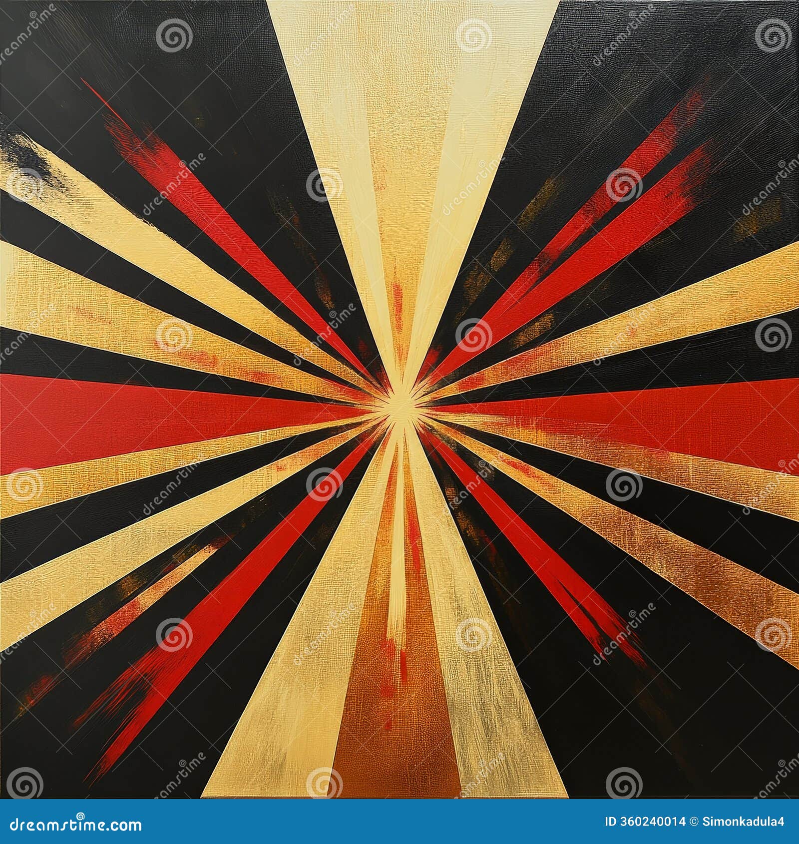 Red and Gold Rays of Light Exploding from Central Point on Black ...
