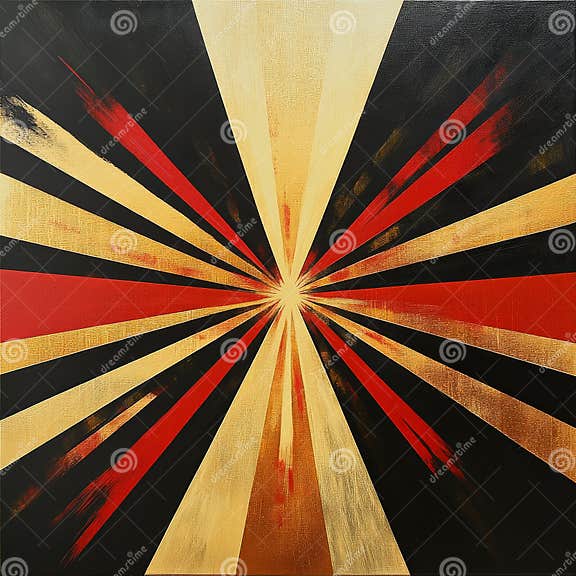 Red and Gold Rays of Light Exploding from Central Point on Black ...
