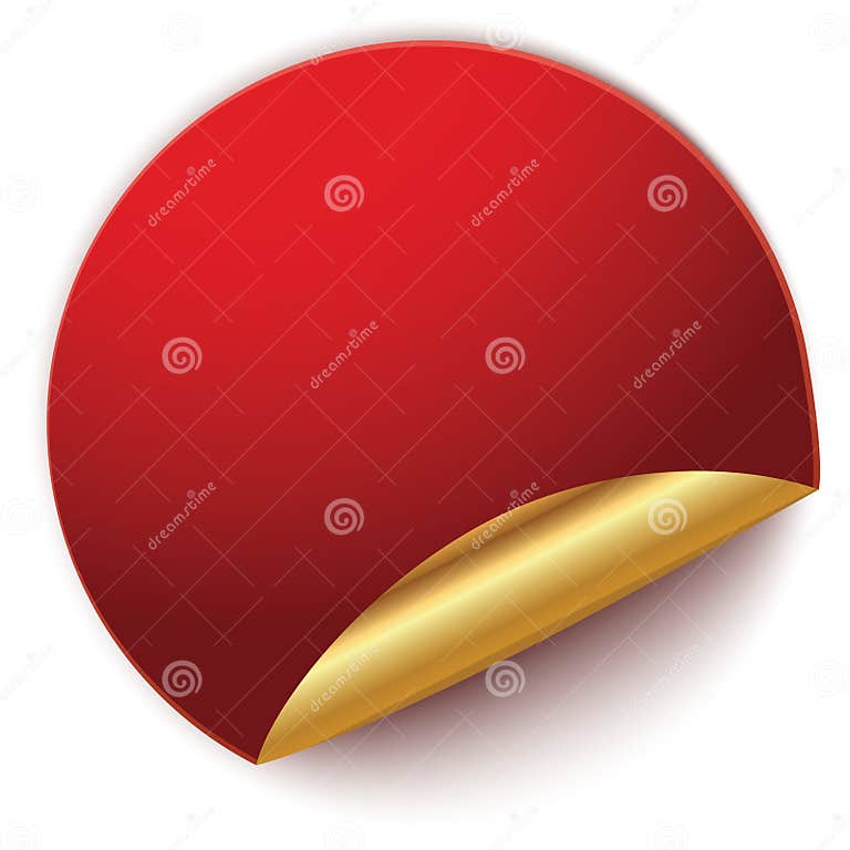 Red and gold round sticker stock vector. Illustration of isolated ...