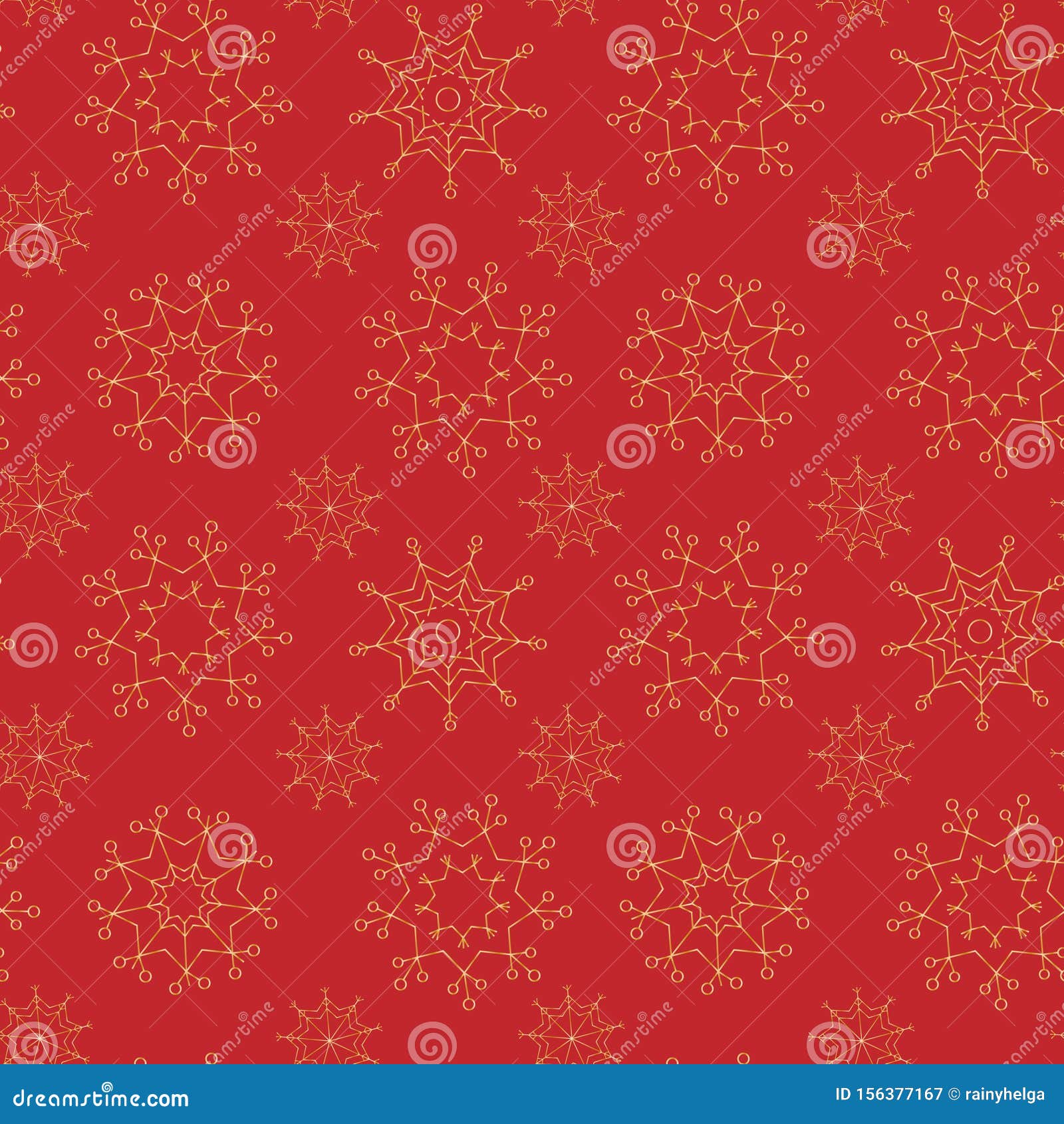 New Year Seamless Repeat Pattern with Gold Snowflakes at the Red ...