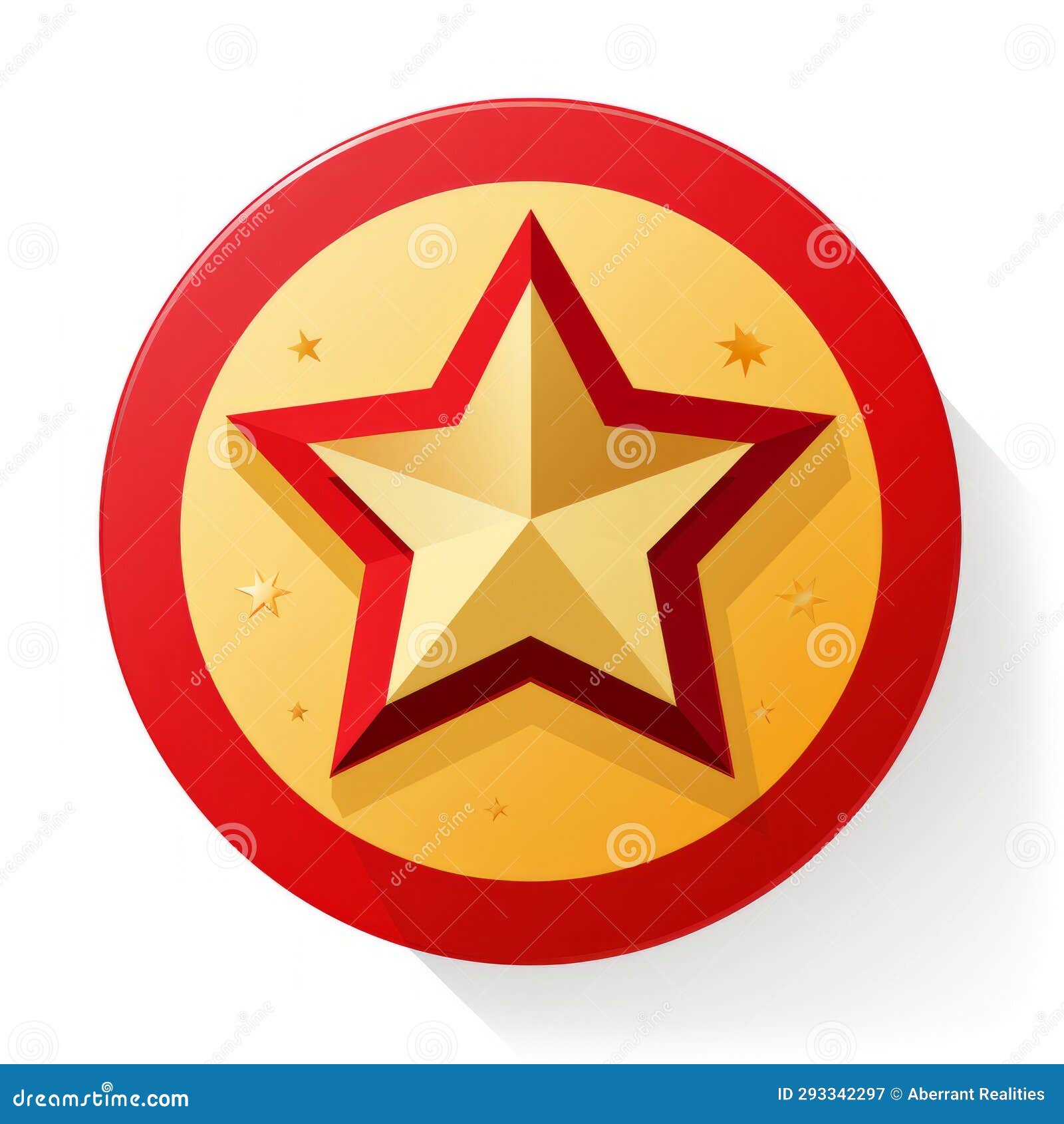 A Red and Gold Star Icon on a White Background Stock Illustration ...