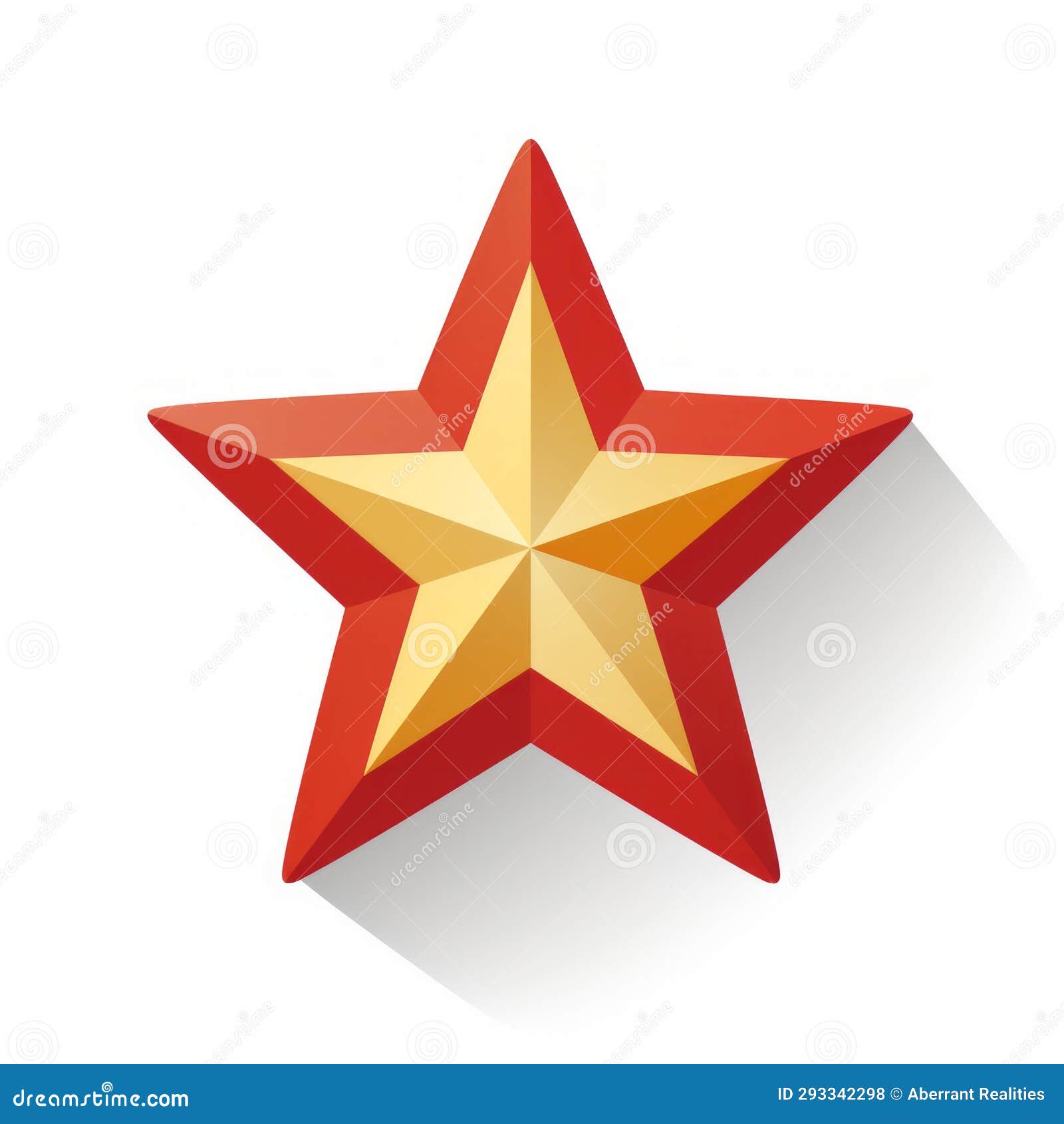 A Red and Gold Star Icon on a White Background Stock Illustration ...