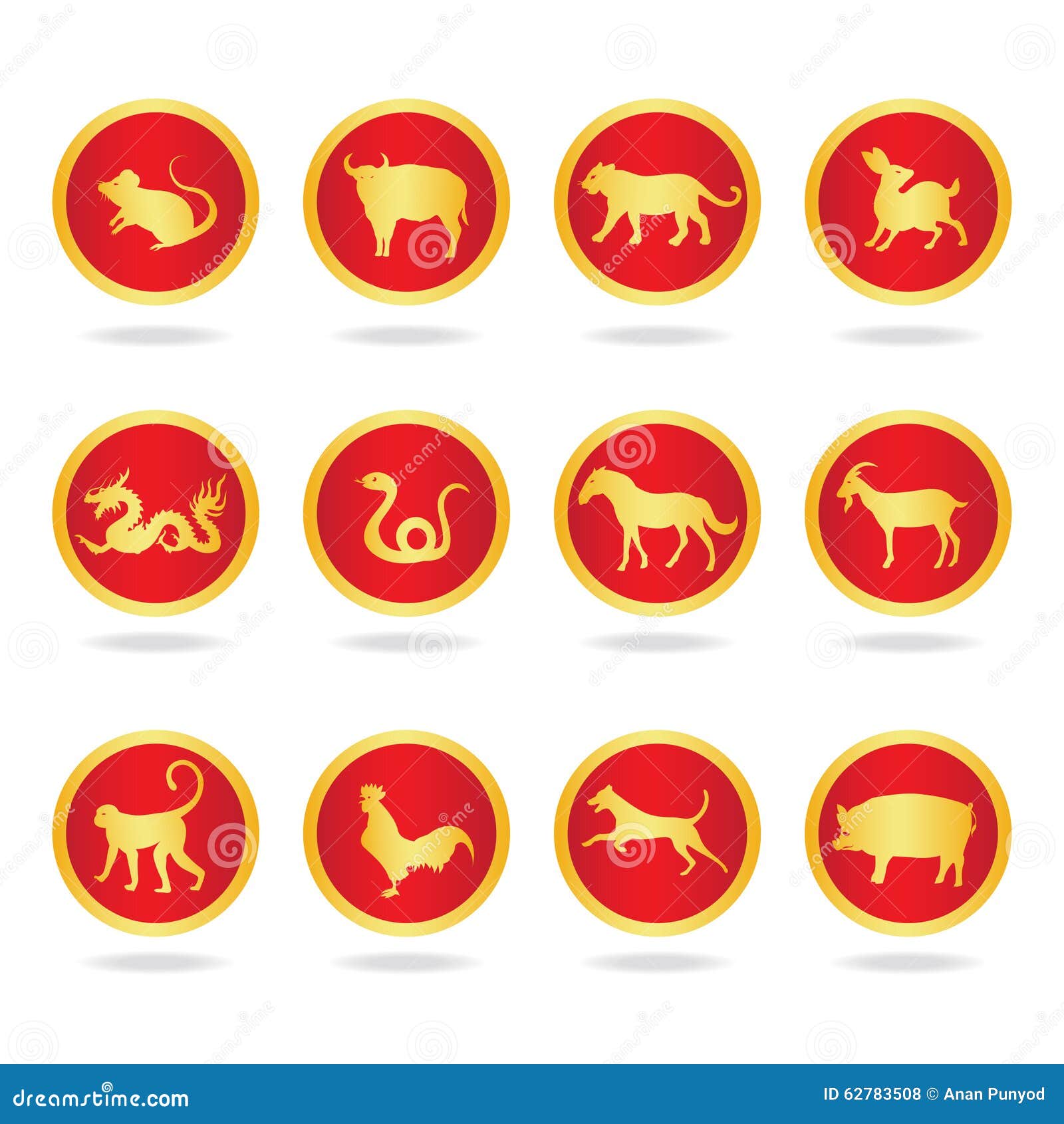 Red and Gold Twenty Seven Constellations in Circle - Vector Design ...