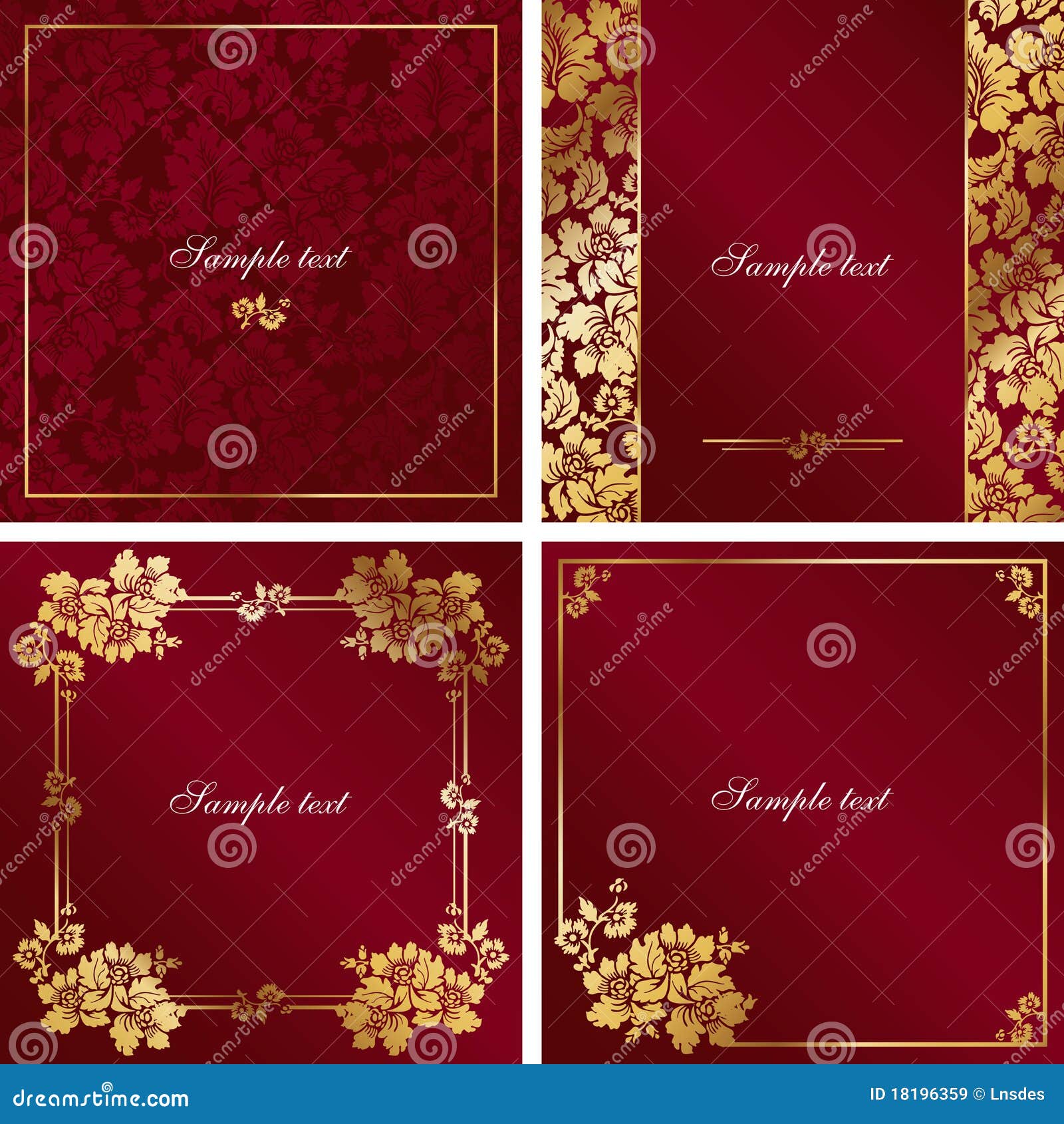 Red and gold vintage frame stock vector. Illustration of beauty - 18196359