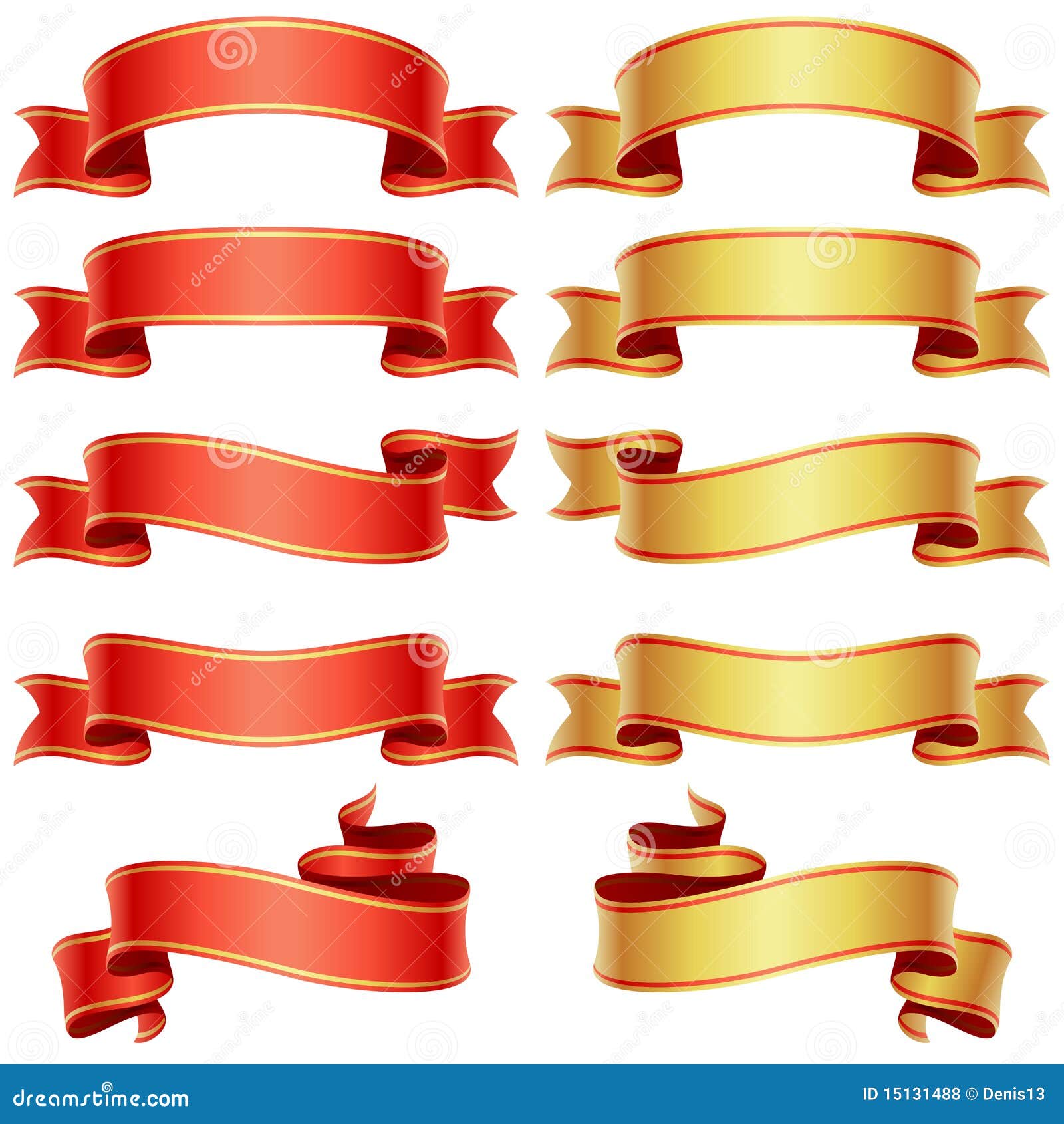 Red and golden banners stock vector. Illustration of blank - 15131488