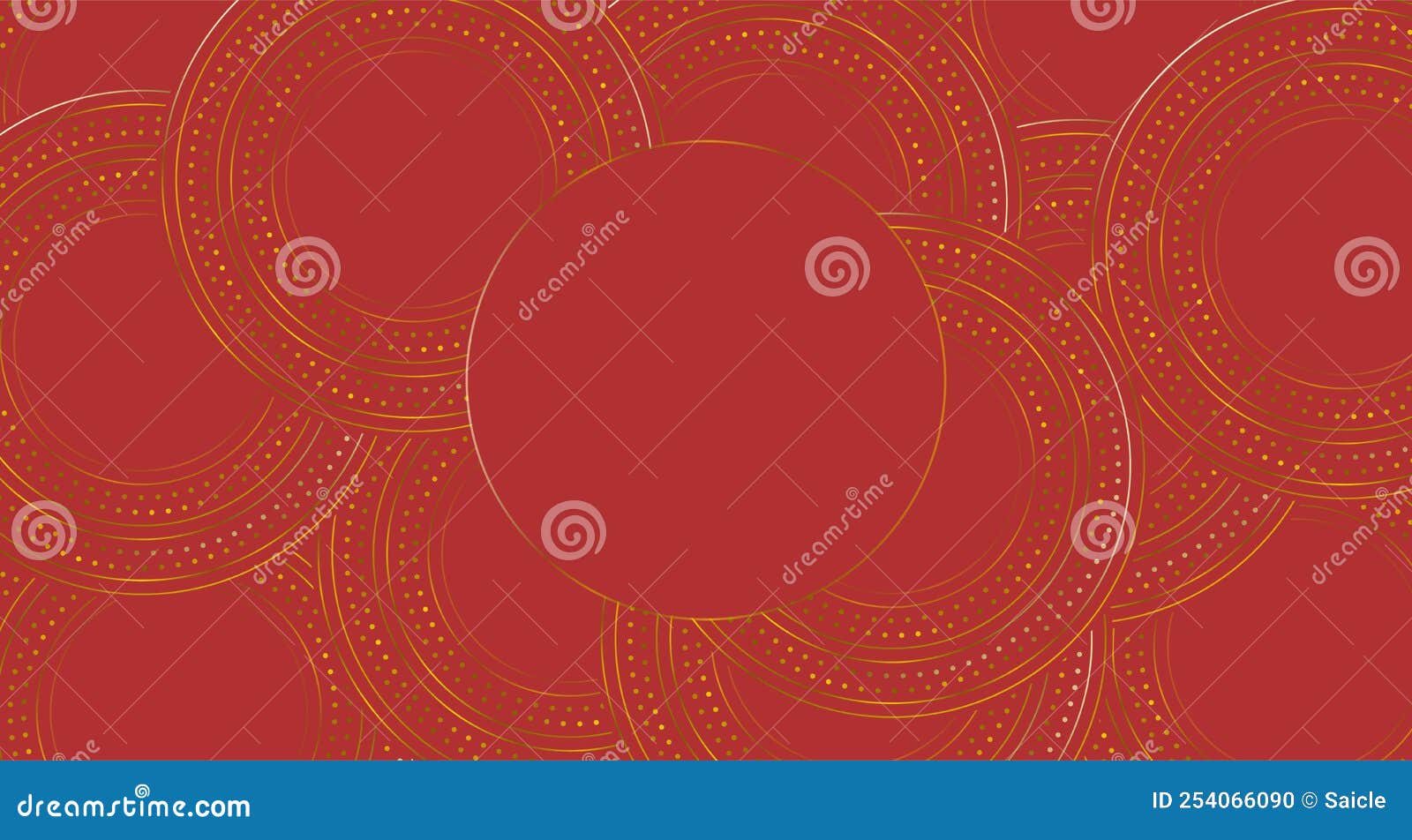 Red and Golden Circles Abstract Geometric Background Stock Vector ...