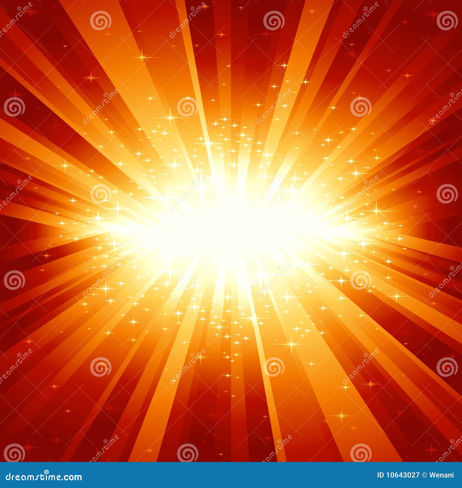 Red Golden Light Burst with Stars Stock Vector - Illustration of bright ...