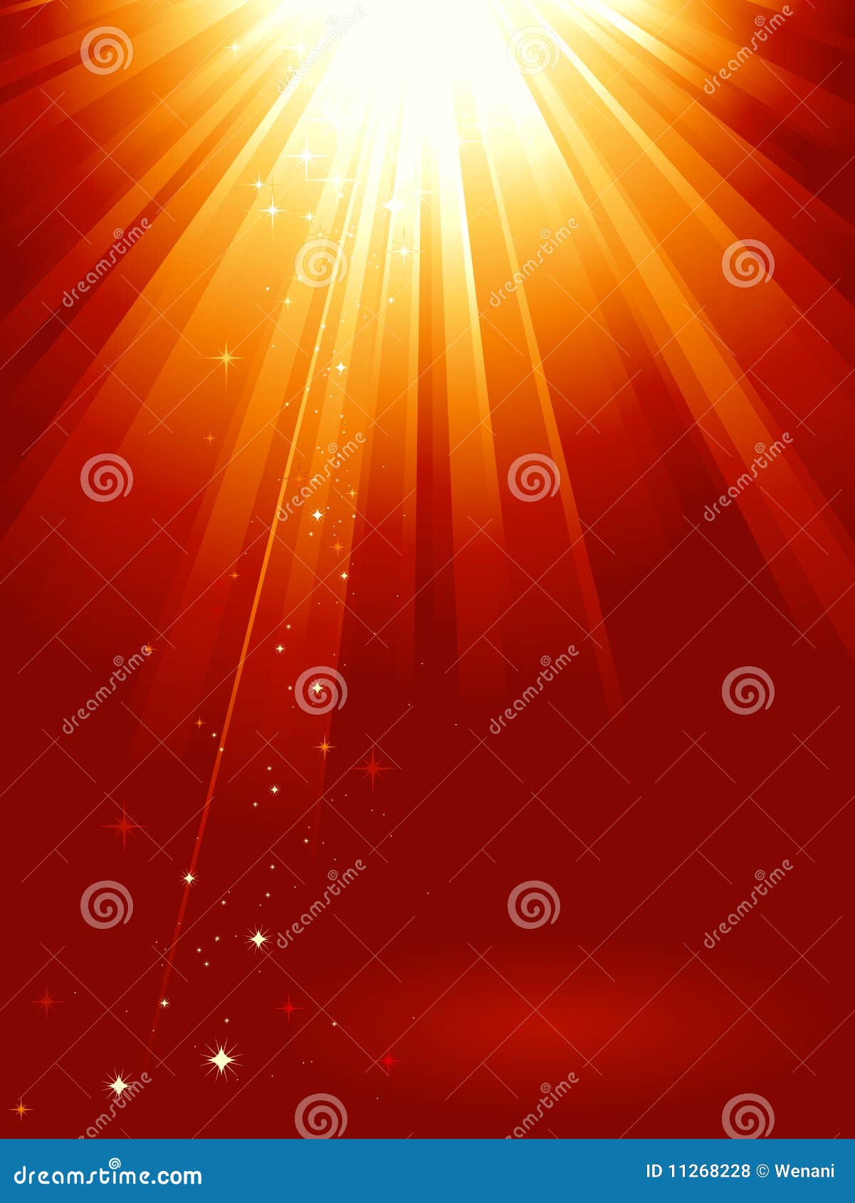 Red Golden Light Burst with Stars Stock Vector - Illustration of gold ...