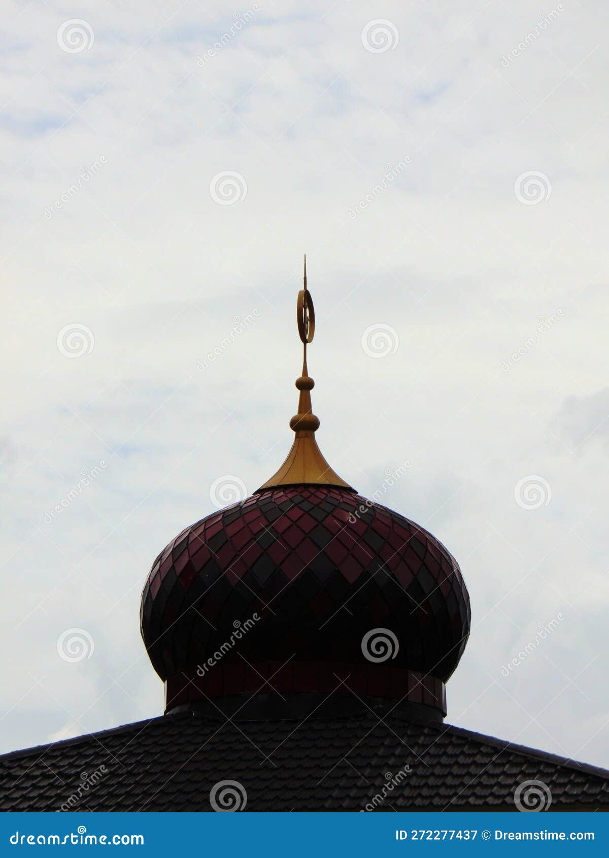 Red and Golden Mosque Dome stock image. Image of islamiclandmark ...