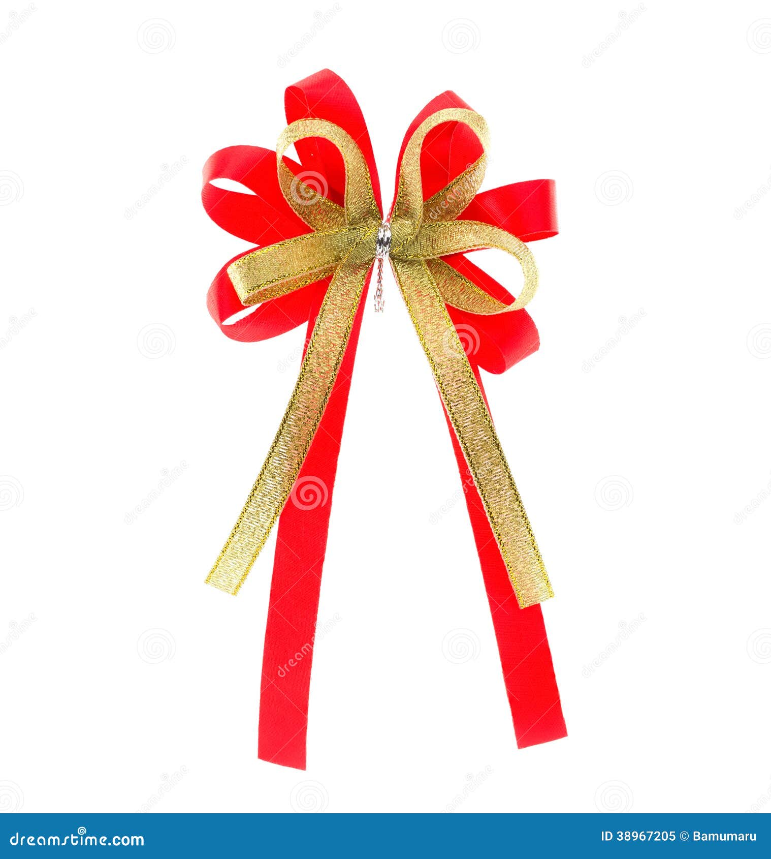 Red Golden Ribbon and Bow Isolated Stock Image - Image of isolation ...