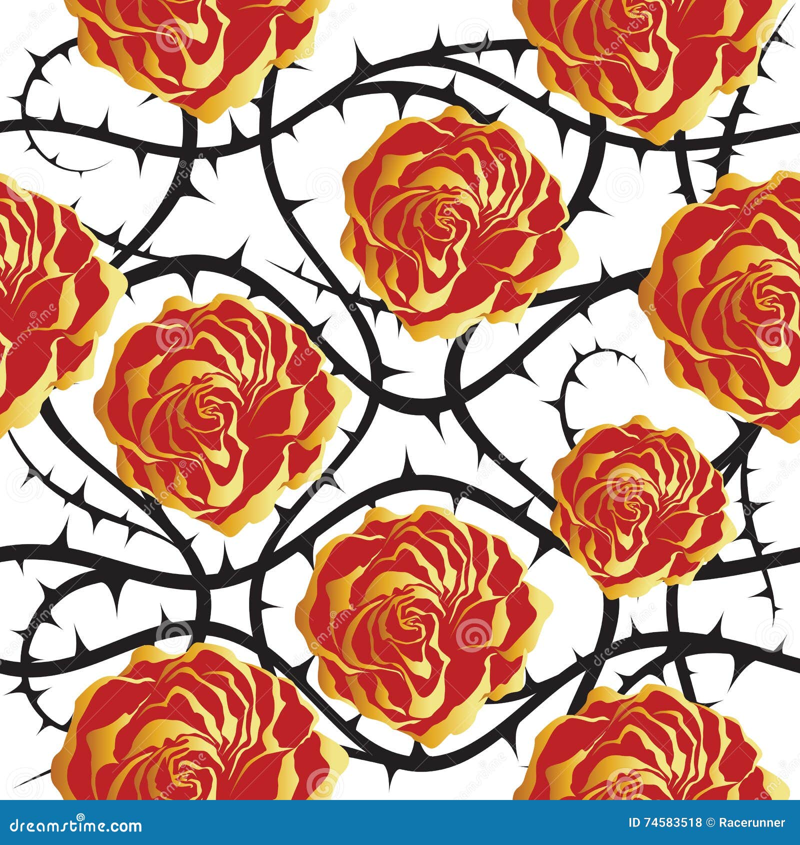 Golden Roses Frame Floral Card Template. Golden Gradient On Hand Drawn ...