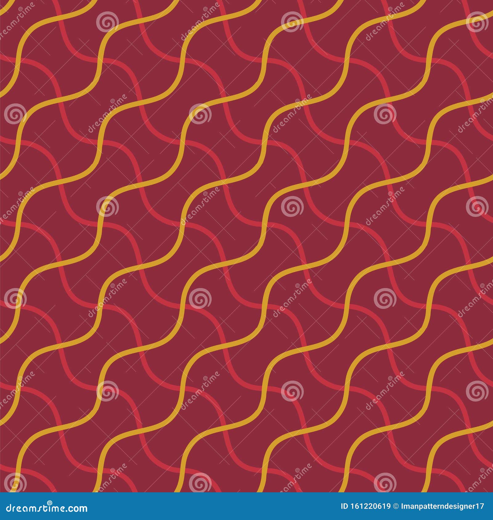 Red and Golden Wavy Lines in a Modern Seamless Pattern Tile Stock ...