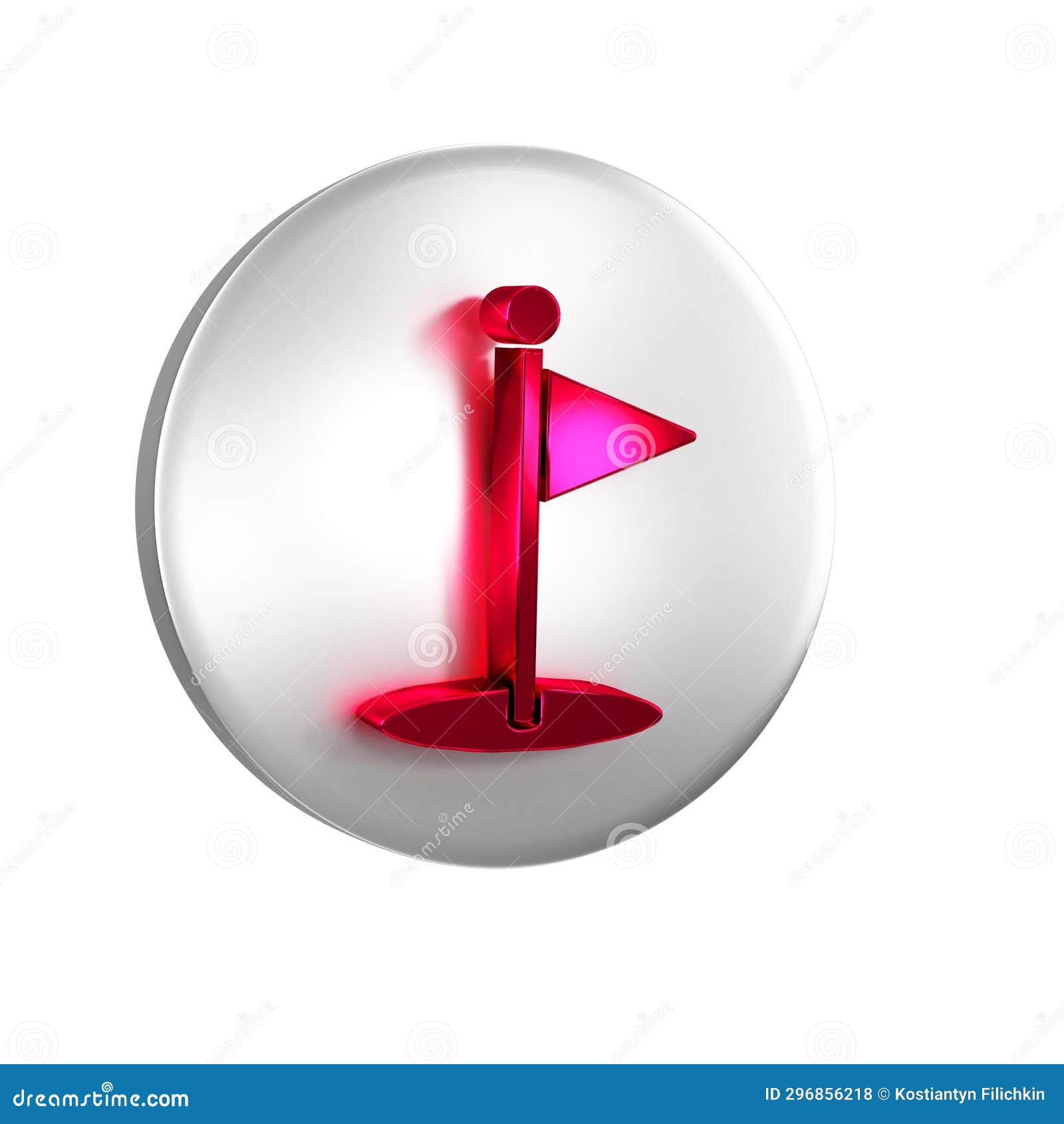 Red Golf Flag Icon Isolated on Transparent Background. Golf Equipment ...