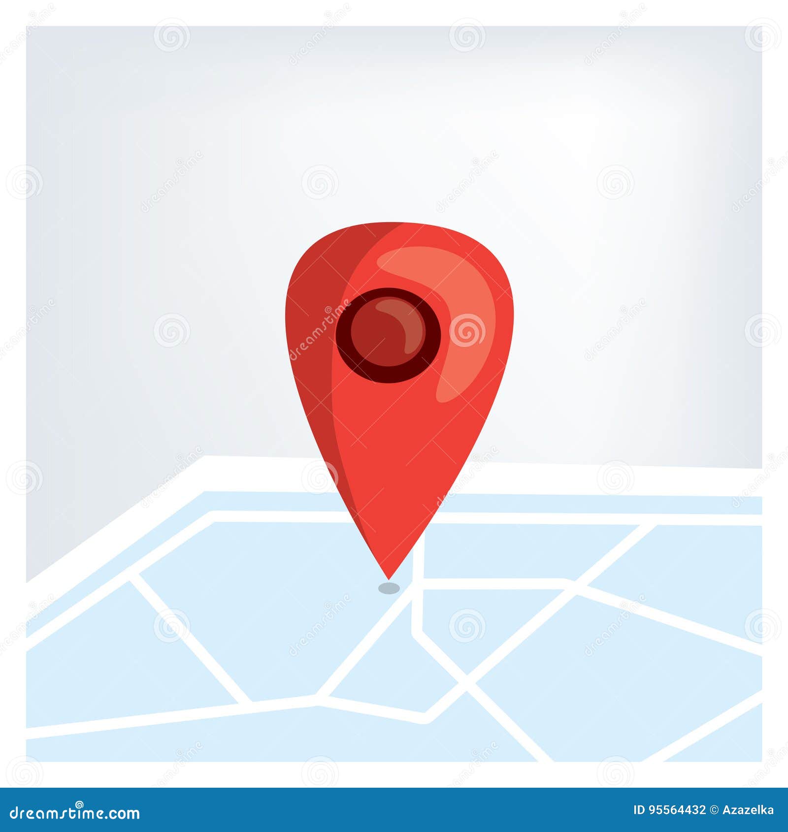 Red GPS Marker on the Map. Flat Vector Stock Vector - Illustration of ...