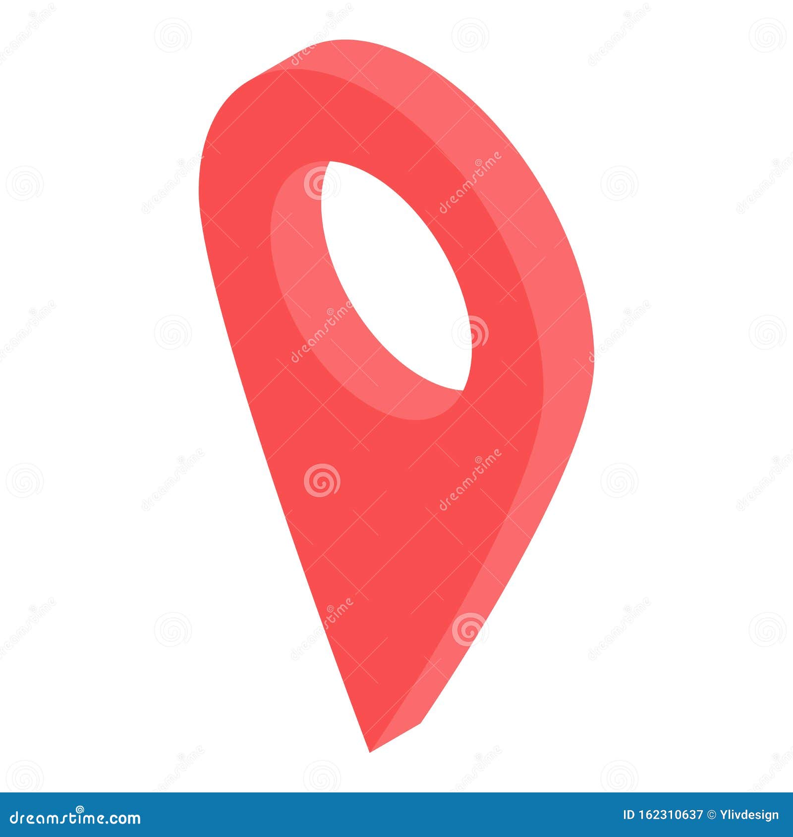 Red Gps Pin Icon, Isometric Style Stock Vector - Illustration of frame ...