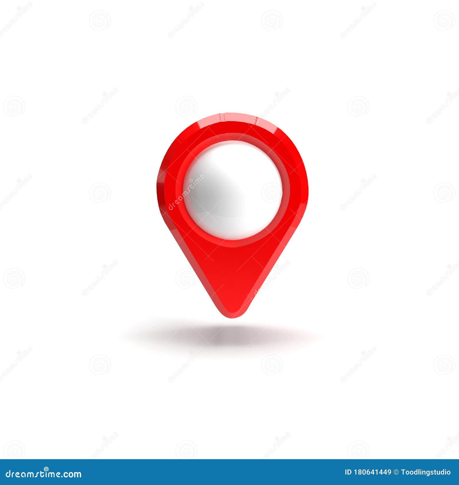 Red GPS Pointer. Red Map Pointer. Isolated on White Background. Three-dimensional Rendering ...