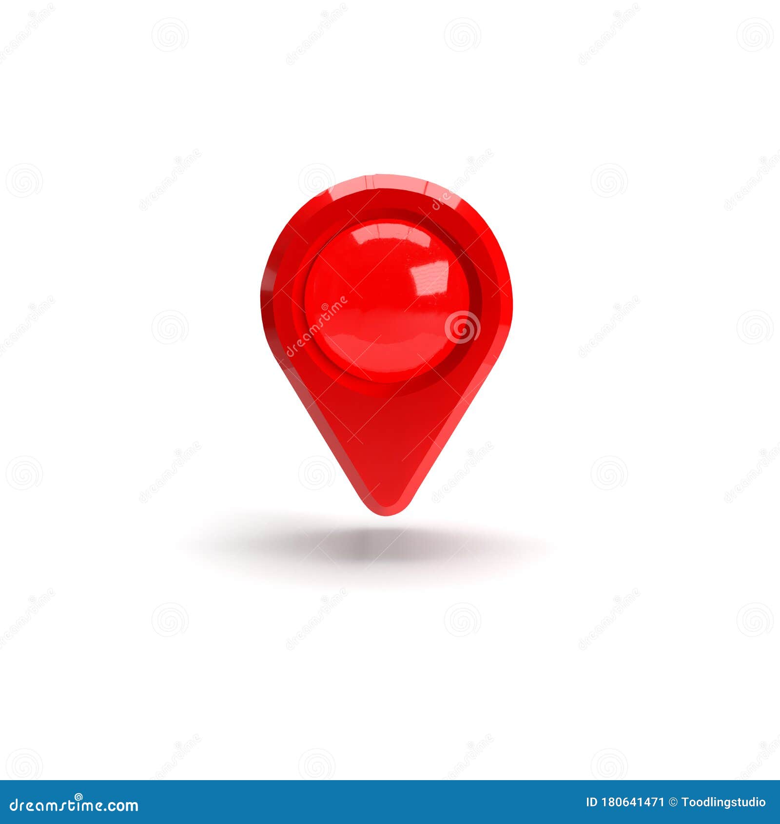 Red GPS Pointer. Red Map Pointer. Isolated on White Background. Three-dimensional Rendering ...