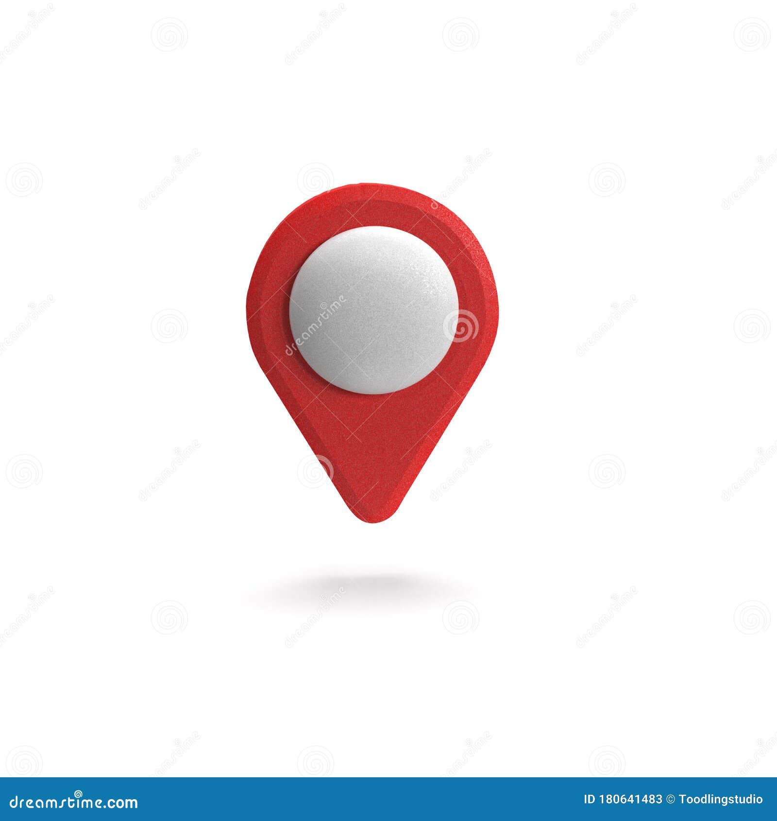 Red GPS Pointer. Red Map Pointer. Isolated on White Background. Three-dimensional Rendering ...